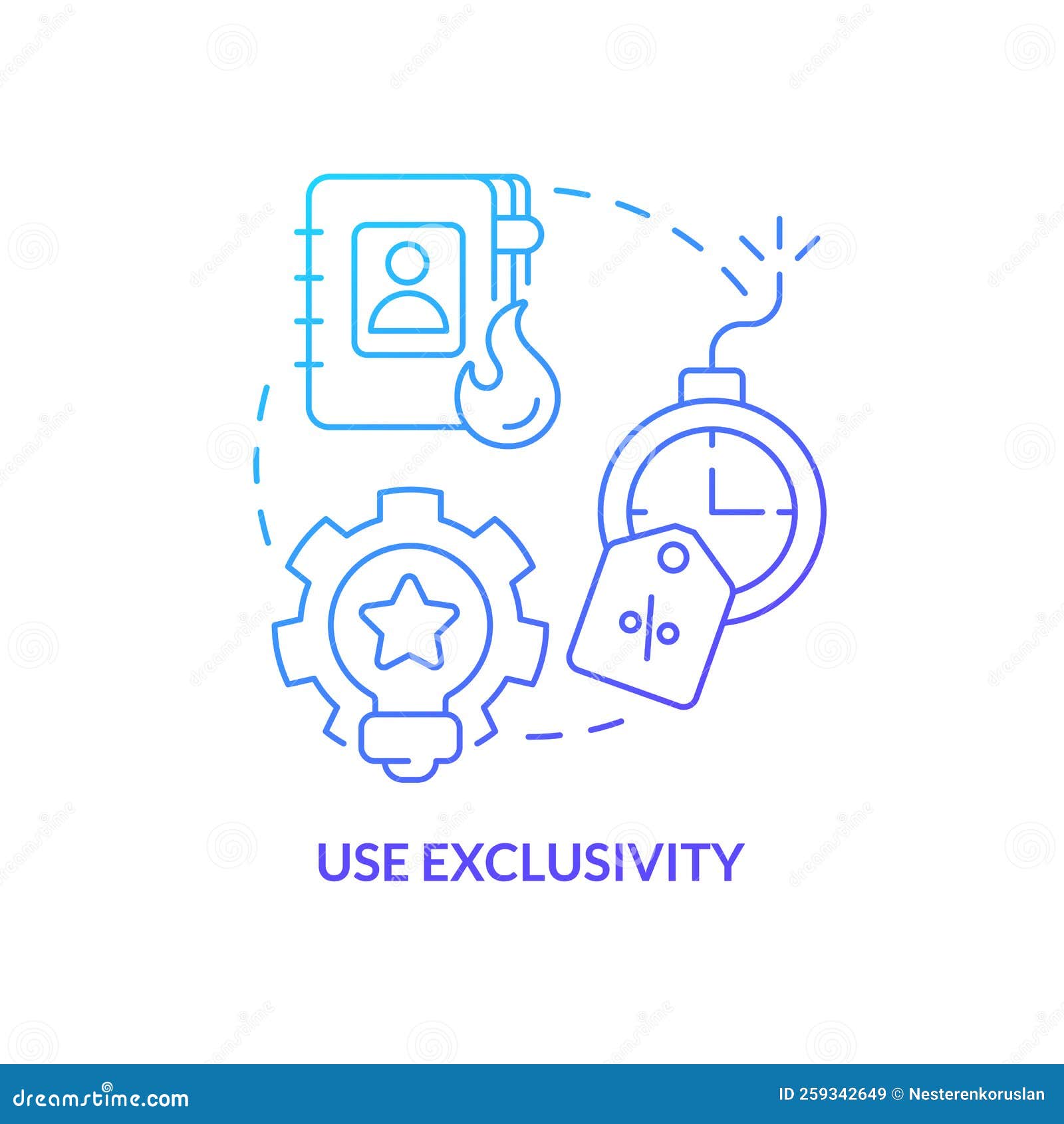 Use Exclusivity Concept Blue Gradient Icon Stock Vector - Illustration ...