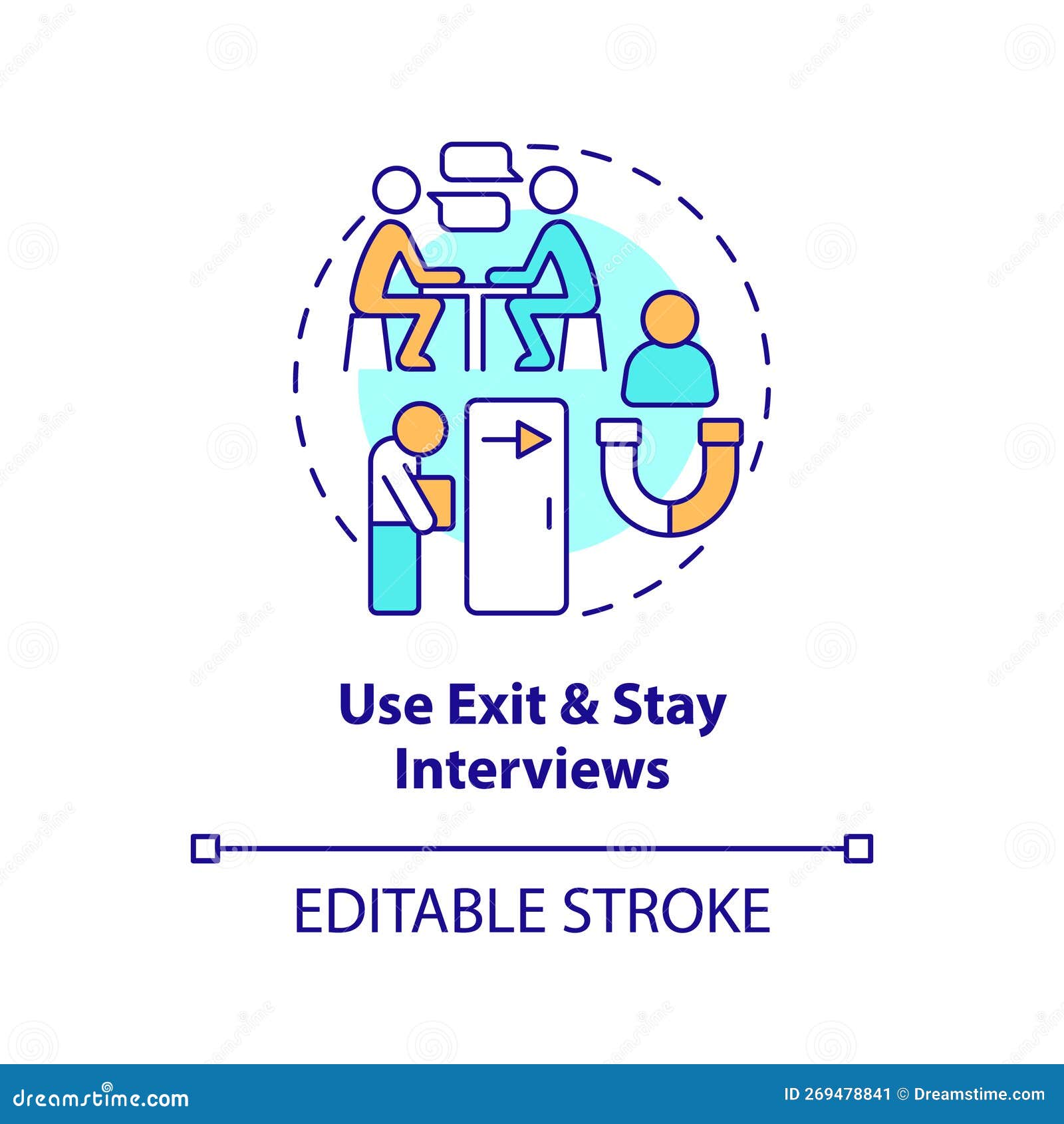 Use Exit and Stay Interviews Concept Icon Stock Vector - Illustration ... Use Exit and Stay Interviews Concept Icon Stock Vector - Illustration ...