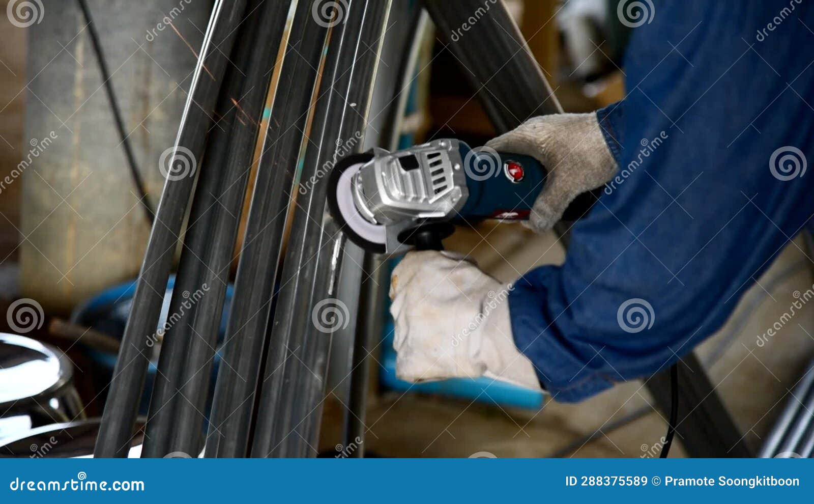 Use Grinding Machine for Grinding Surface for Steel Pipe Stock Video ...