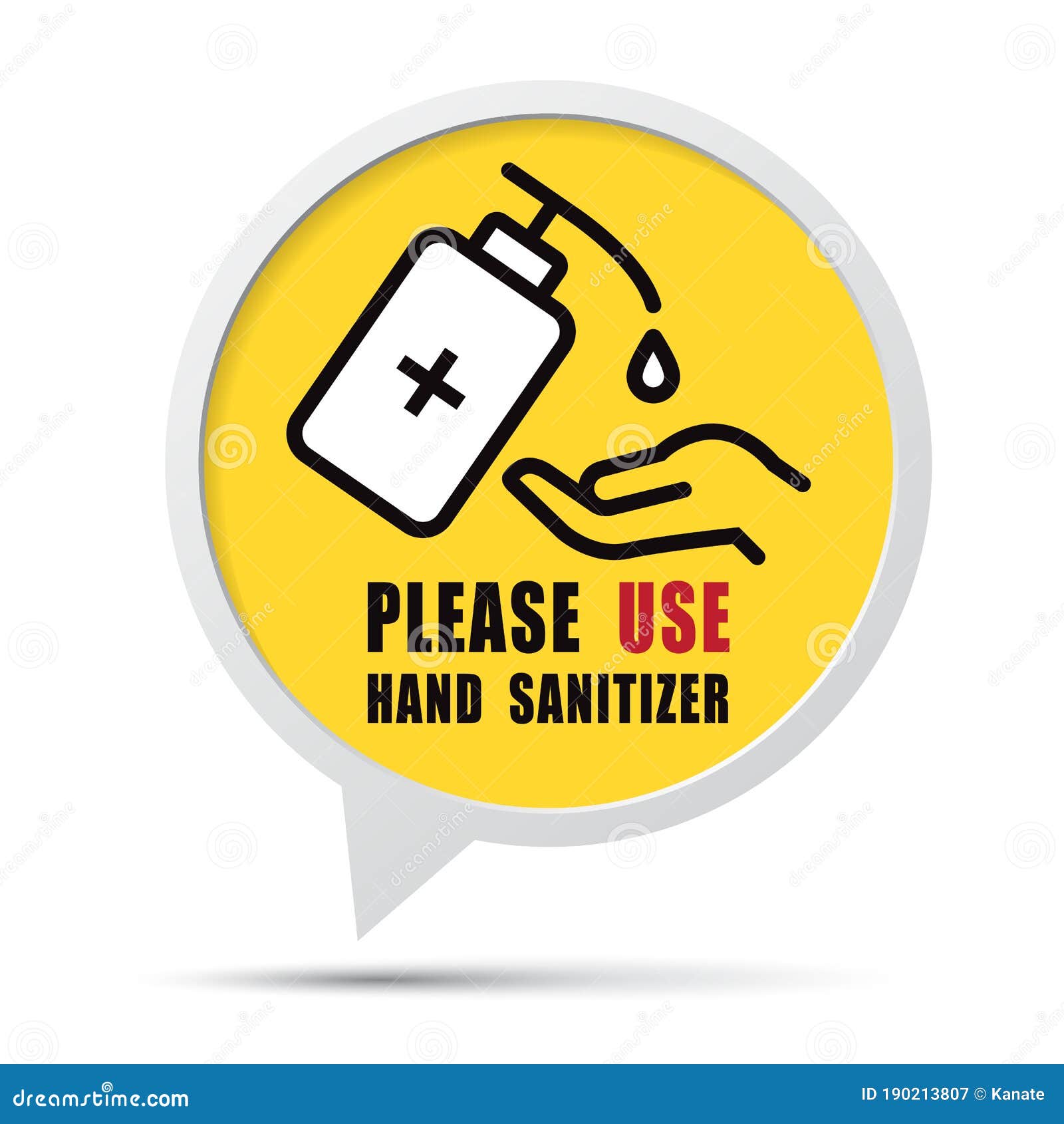 Please Sanitise Your Hands, Sanitizing Station Sign Cartoon Vector ...