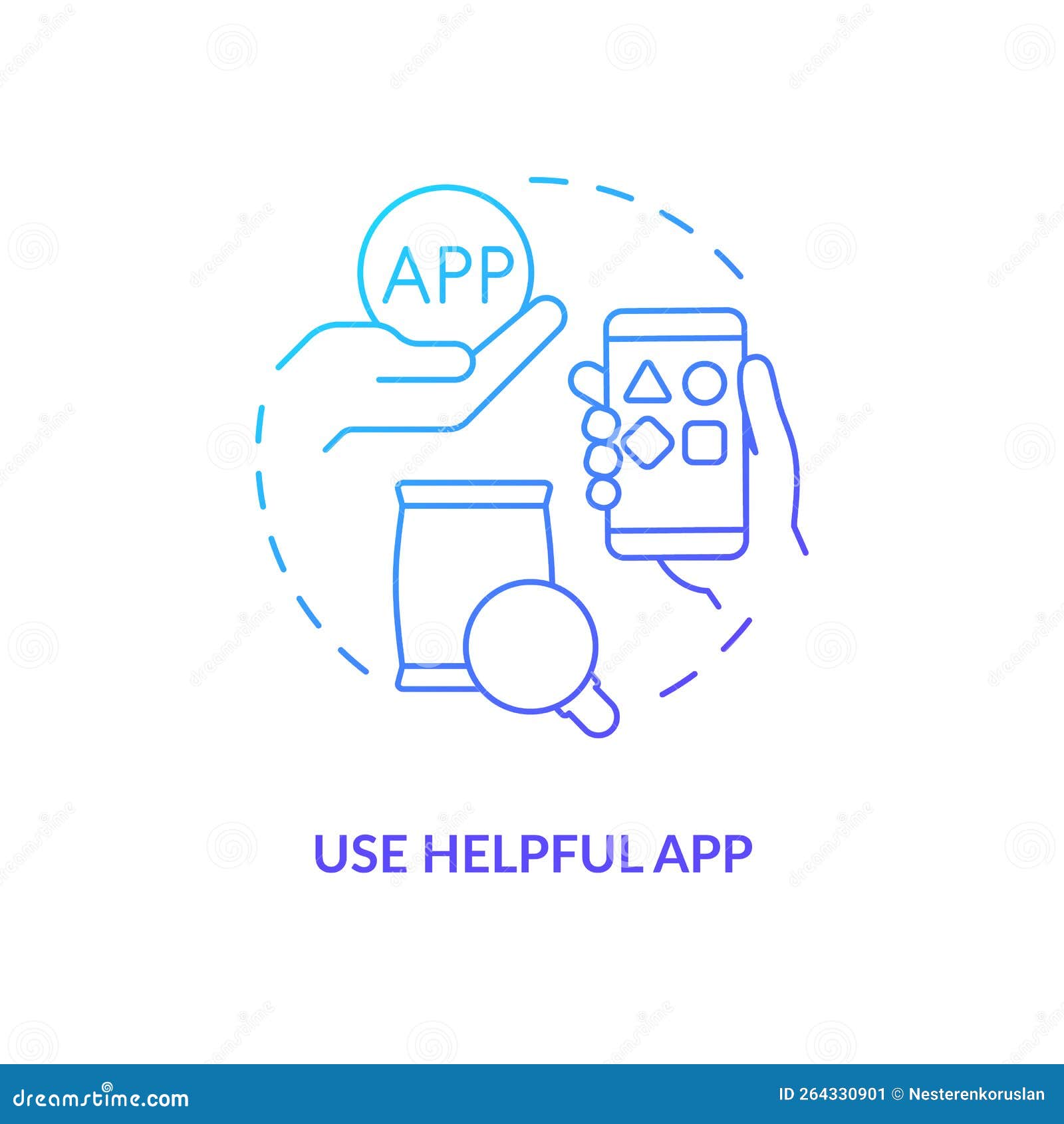 Use Helpful App Blue Gradient Concept Icon Stock Vector - Illustration ...