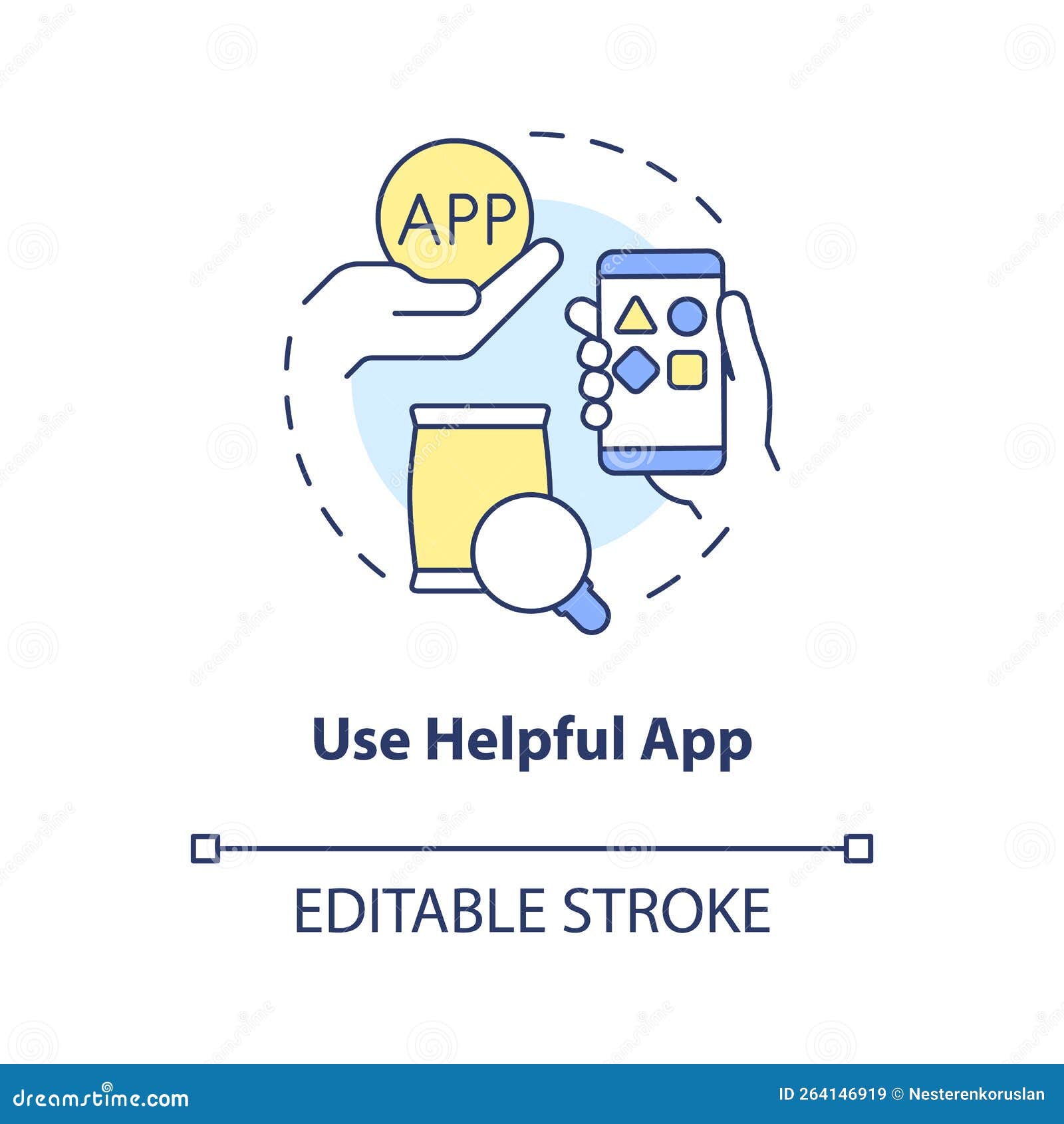 Use Helpful App Concept Icon Stock Vector - Illustration of client ...