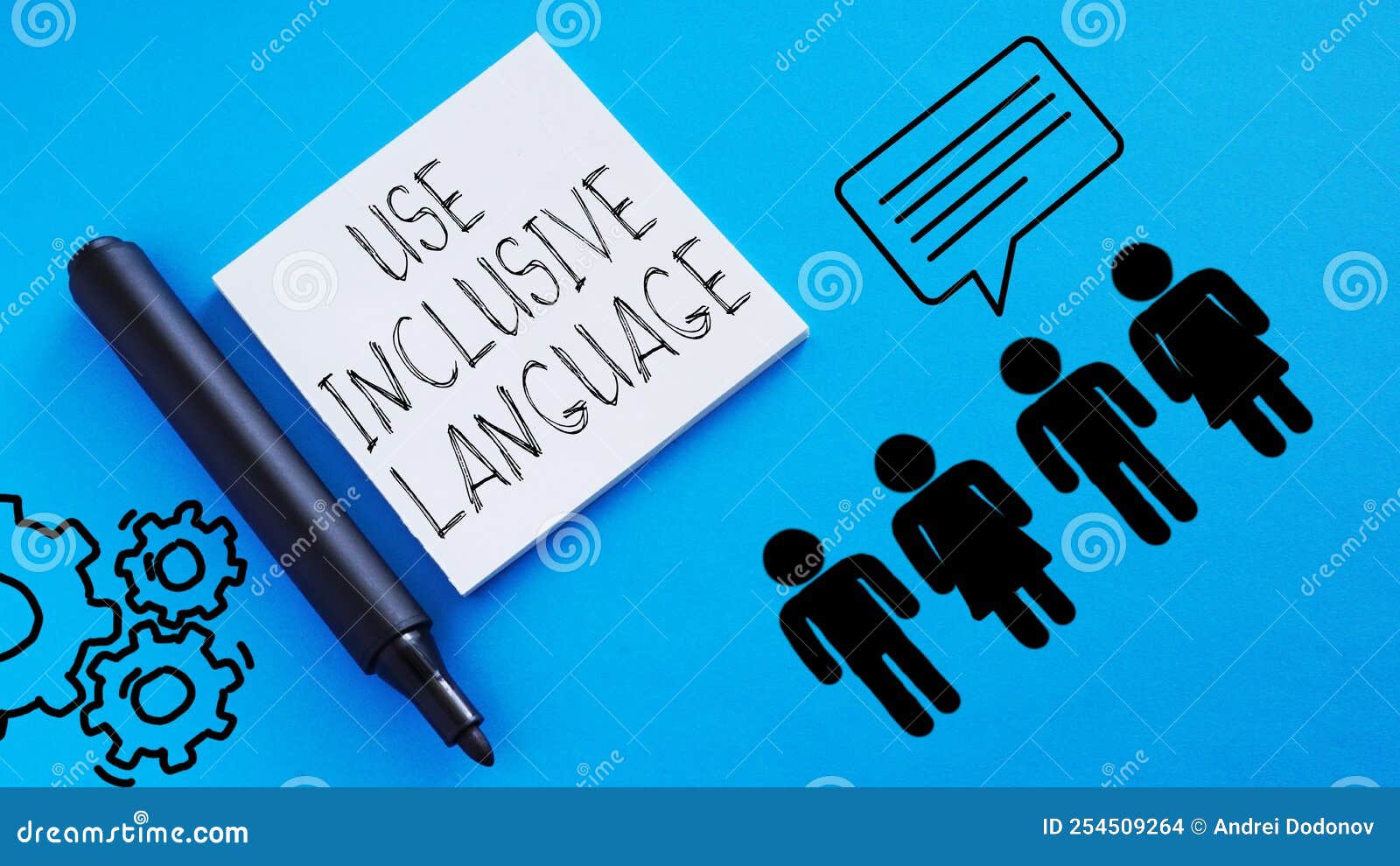 Use Inclusive Language is Shown Using the Text Stock Photo - Image of ...