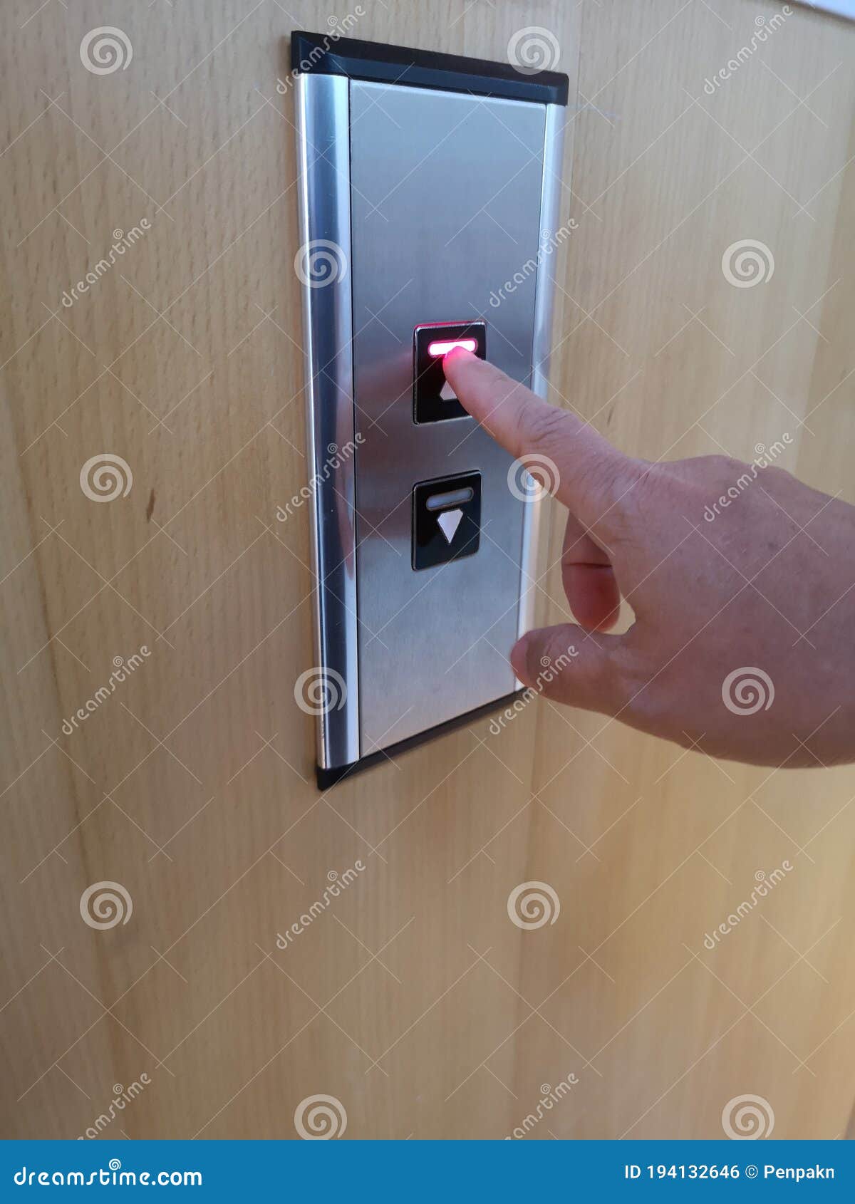 Use Index Finger To Press the Elevator Button Up and Down Stock Photo ...