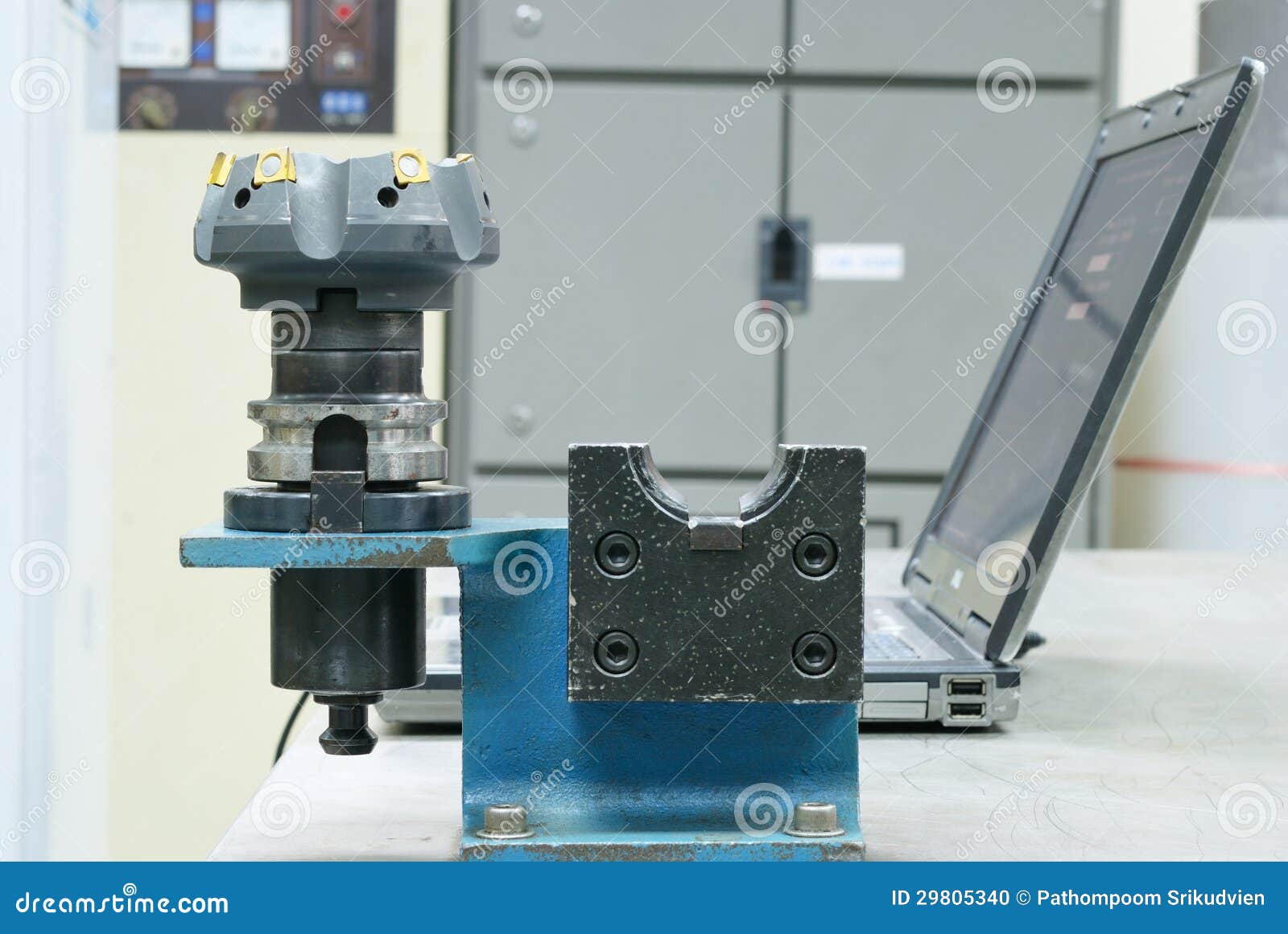 Work with Computer NC Tool by Labtop Stock Photo - Image of industry ...