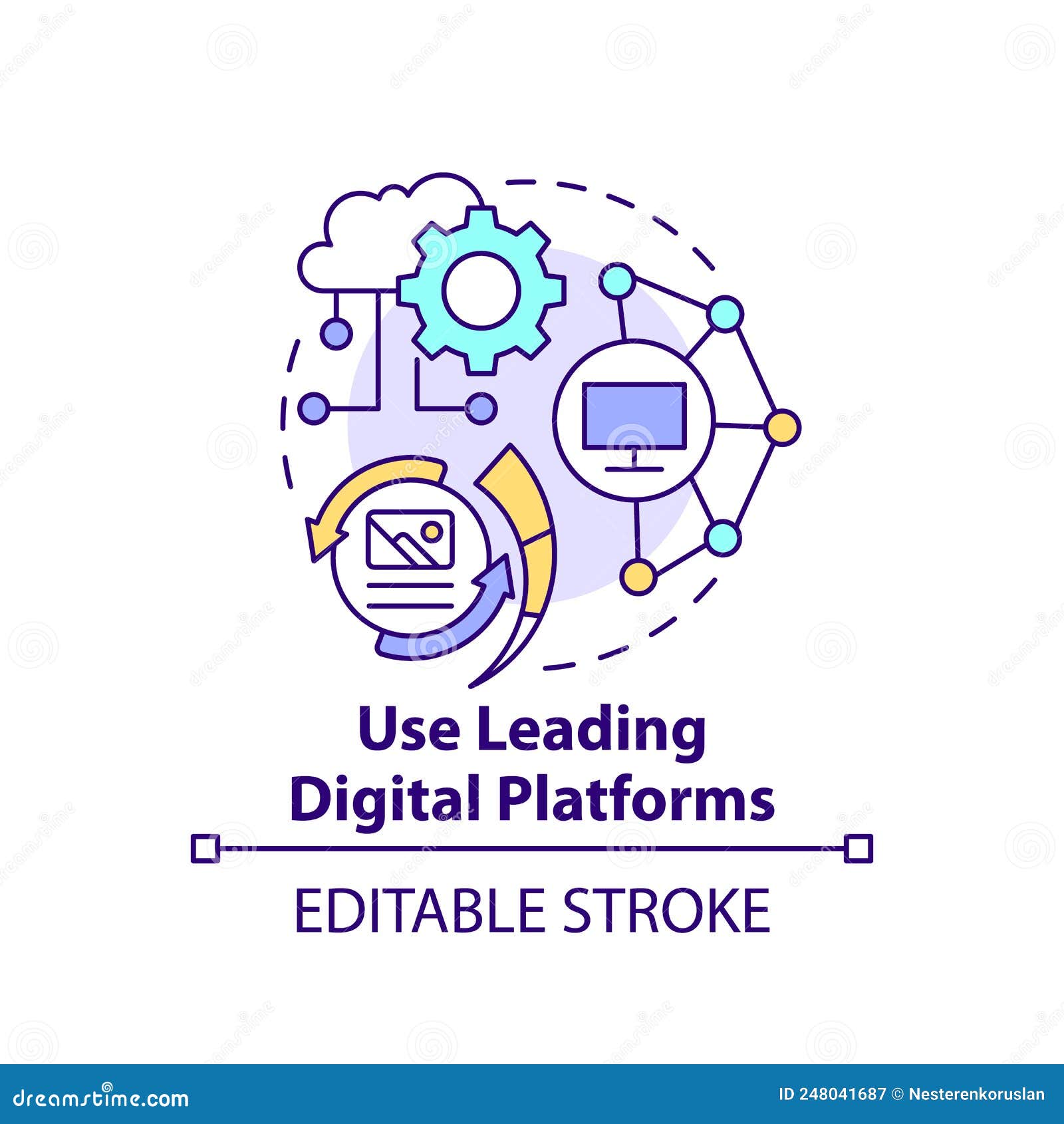 Use Leading Digital Platforms Concept Icon Stock Vector - Illustration ...