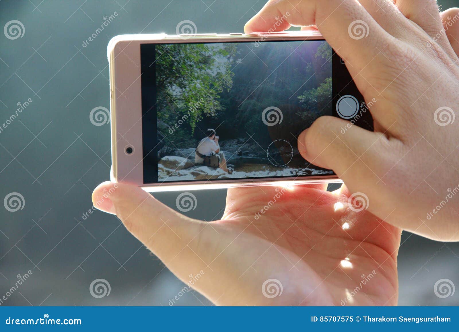Use Mobile Phone To Capture the Situation To Effectively. Stock Image ...