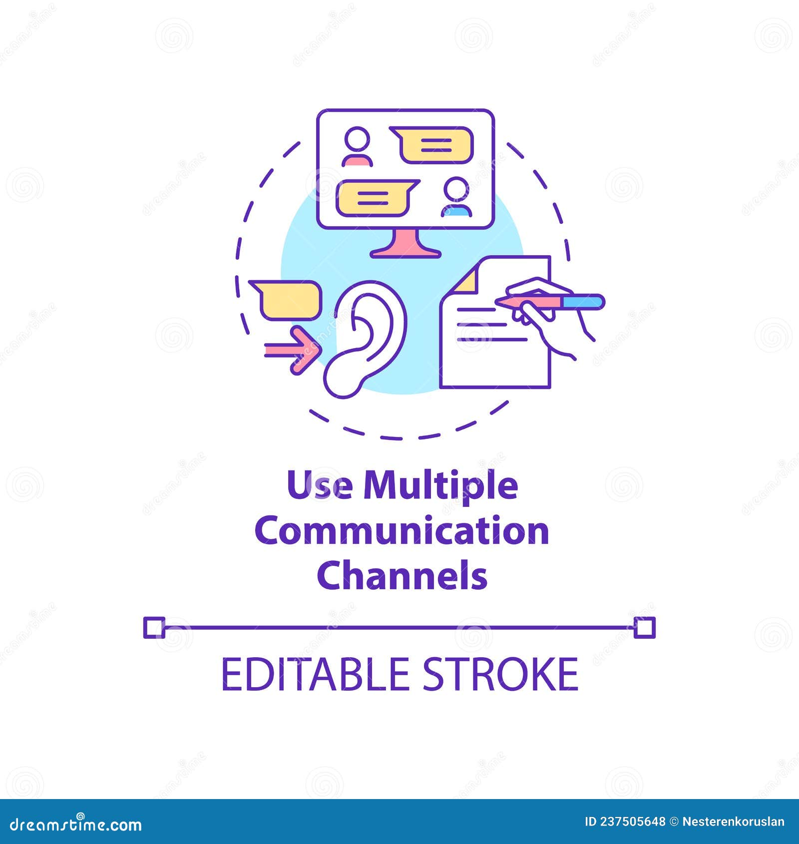 Use Multiple Communication Channels Concept Icon Stock Vector ...