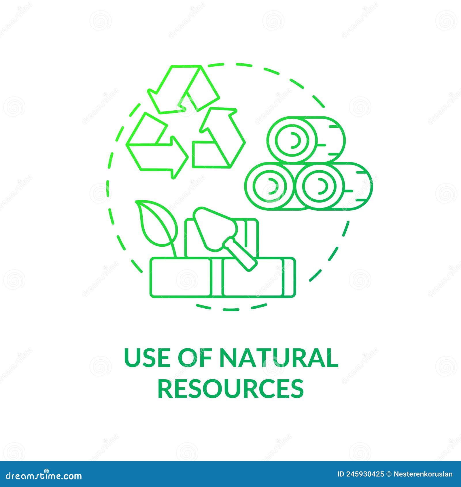 Use of Natural Resources Green Gradient Concept Icon Stock Vector ...