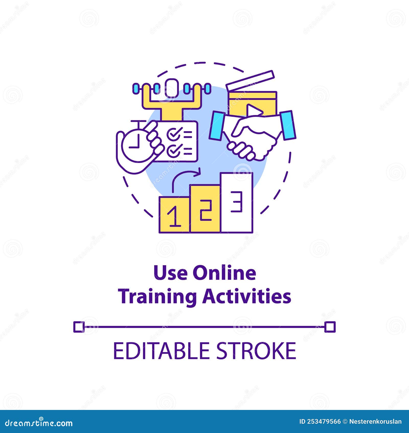 Use Online Training Activities Concept Icon Stock Vector - Illustration ...