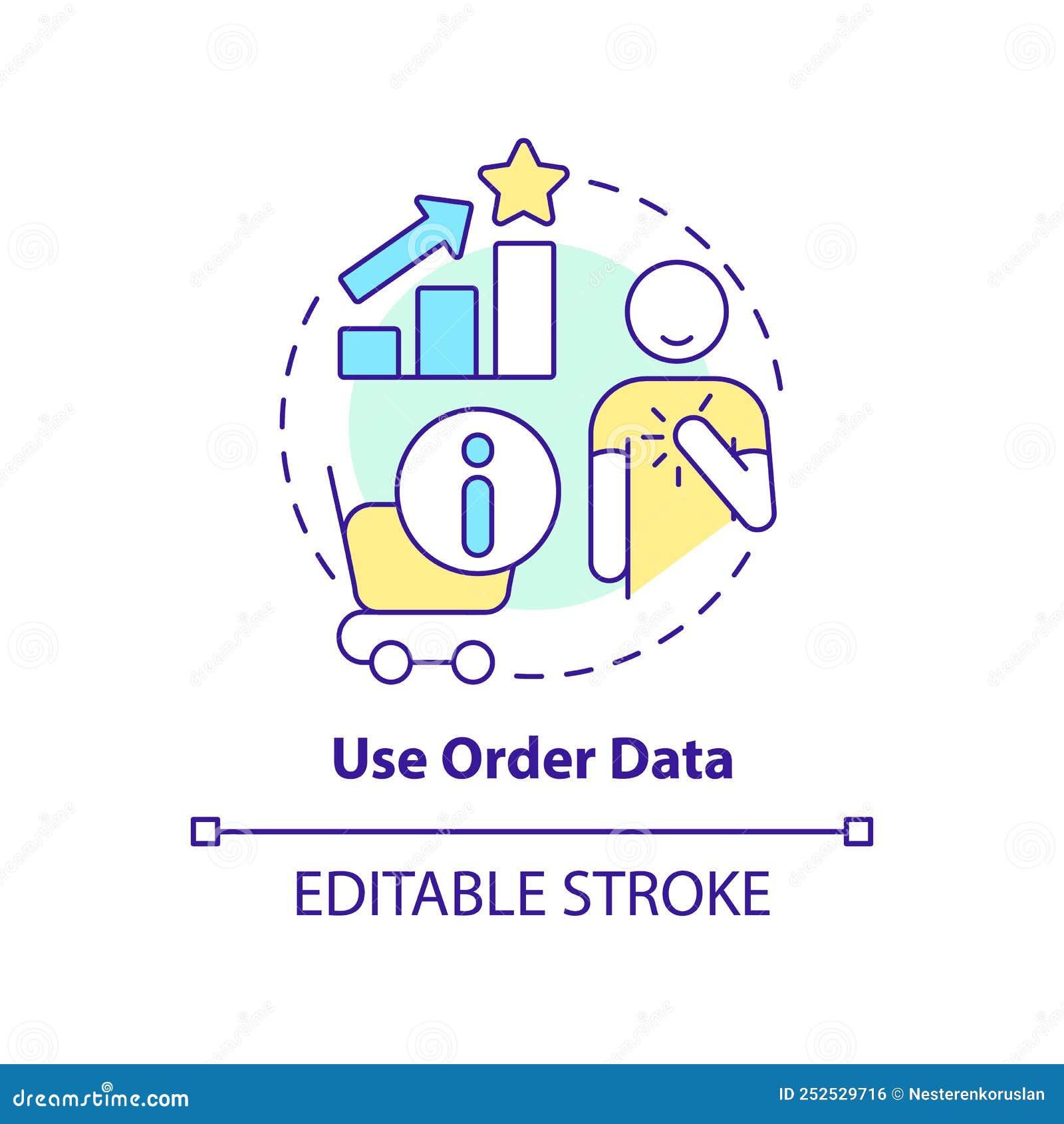 Use Order Data Concept Icon Stock Vector - Illustration of buyer ...