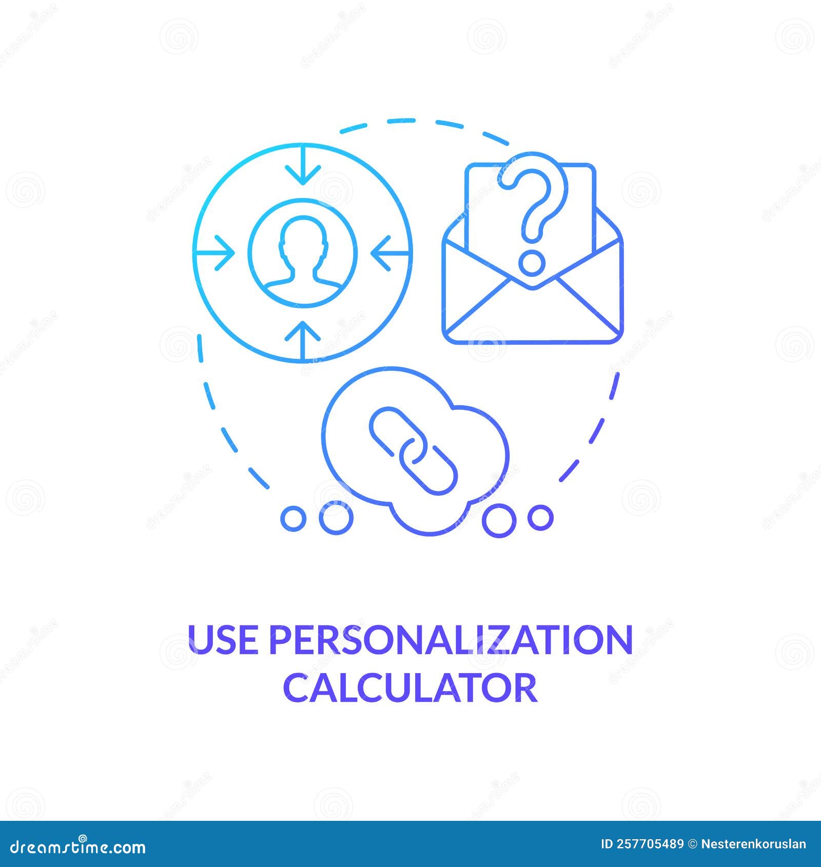 Personalization Blue Gradient Concept Icon Cartoon Vector ... Personalization Blue Gradient Concept Icon Cartoon Vector ...