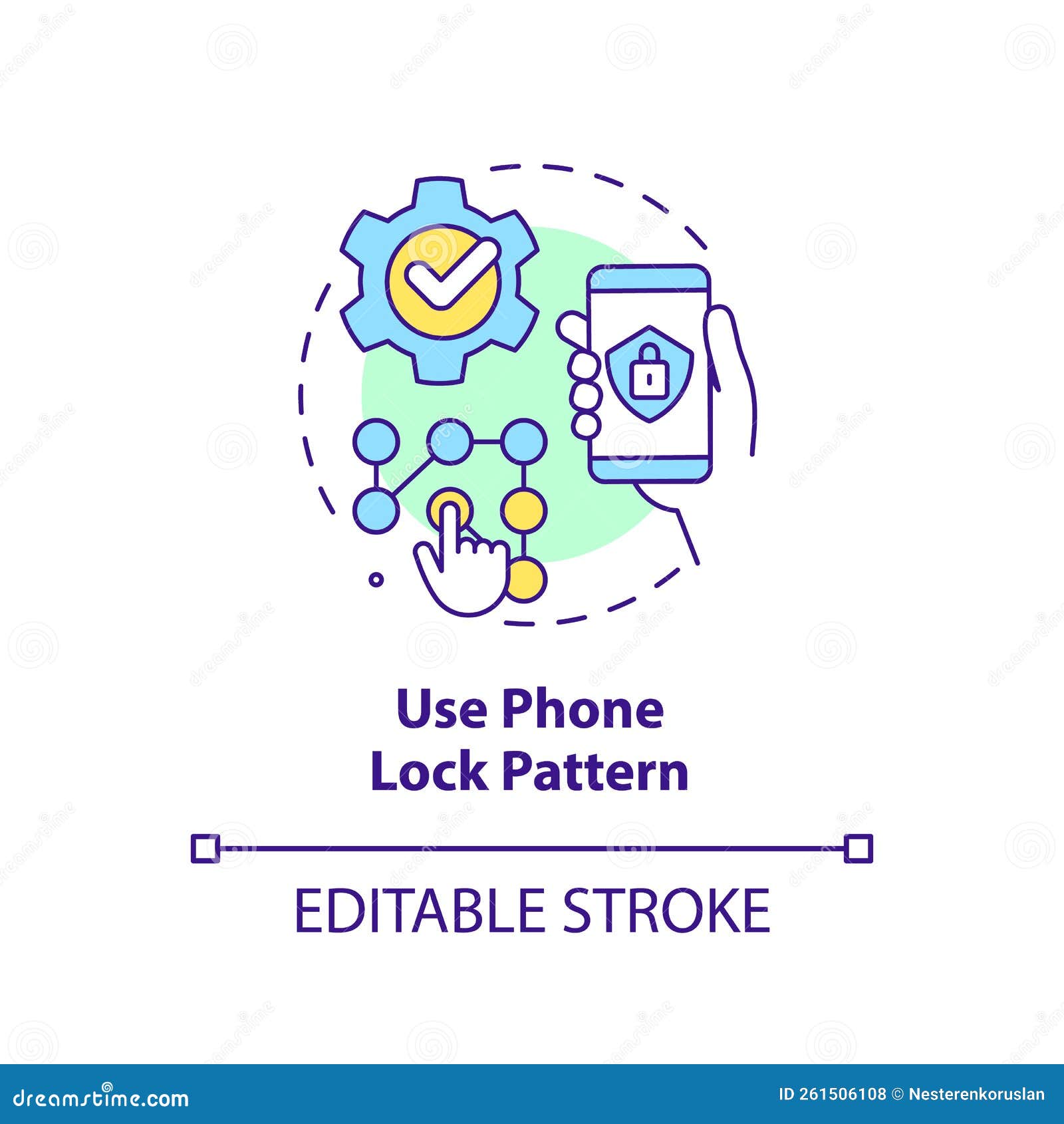 Use Phone Lock Pattern Concept Icon Stock Vector - Illustration of ...