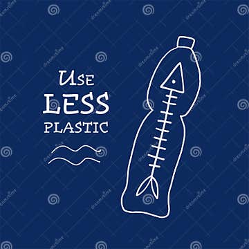 Use less Plastic, Concept Art. Fish in the Bottle Stock Vector ...