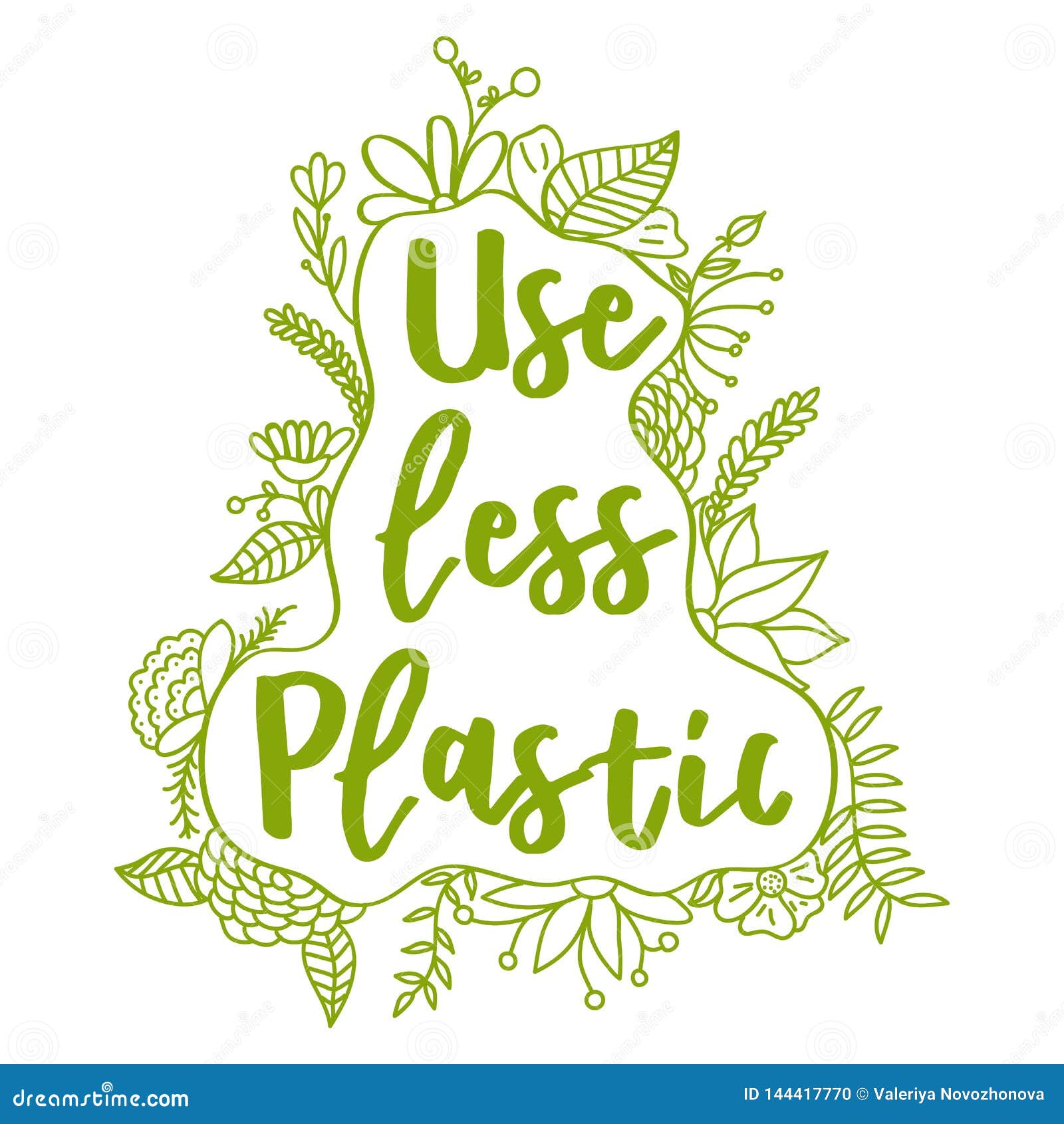 Use less Plastic. Zero Waste Concept. Vector Illustration Stock ...