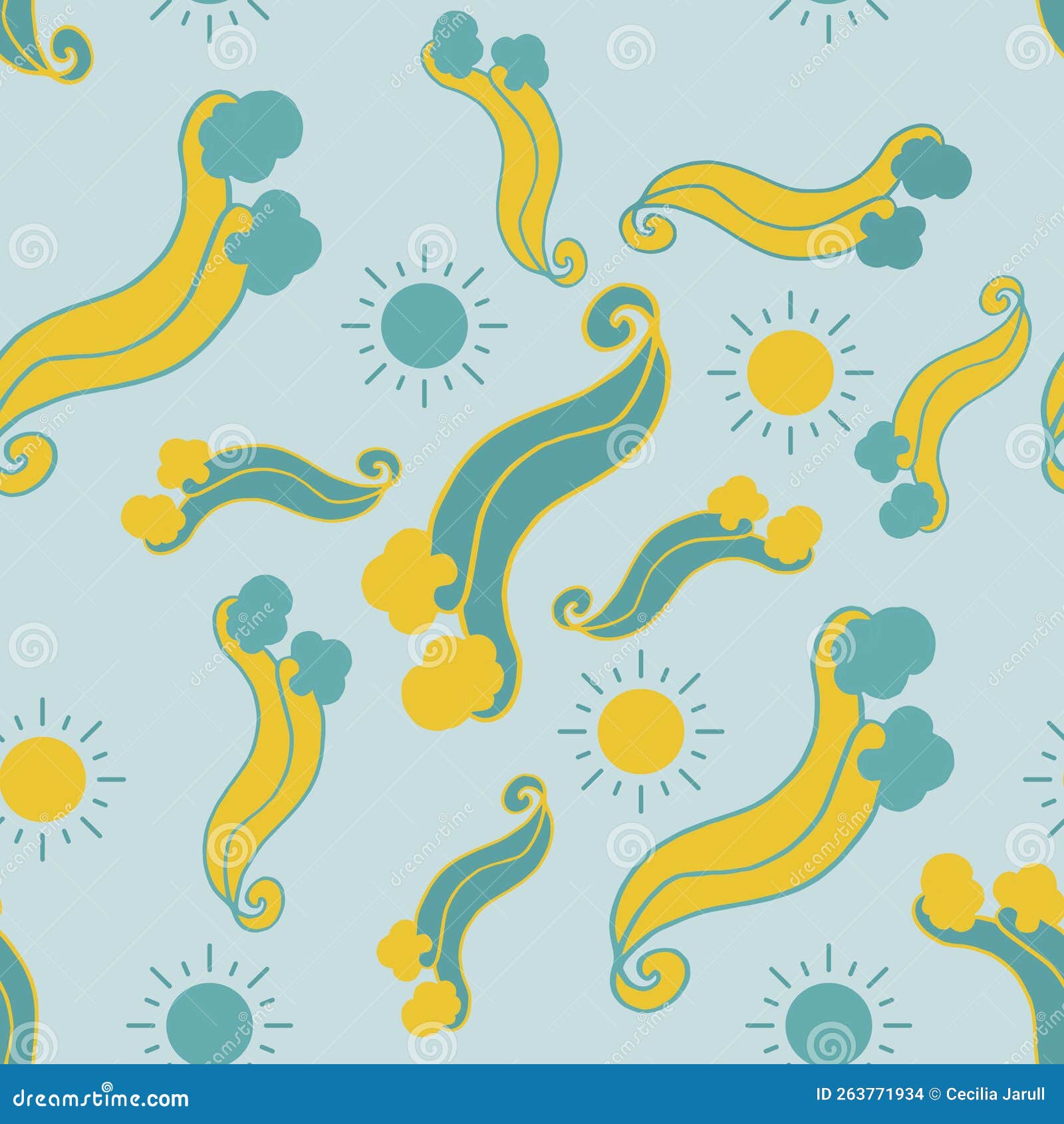 Wave draw. eclectic stock illustration. Illustration of pattern - 263771934