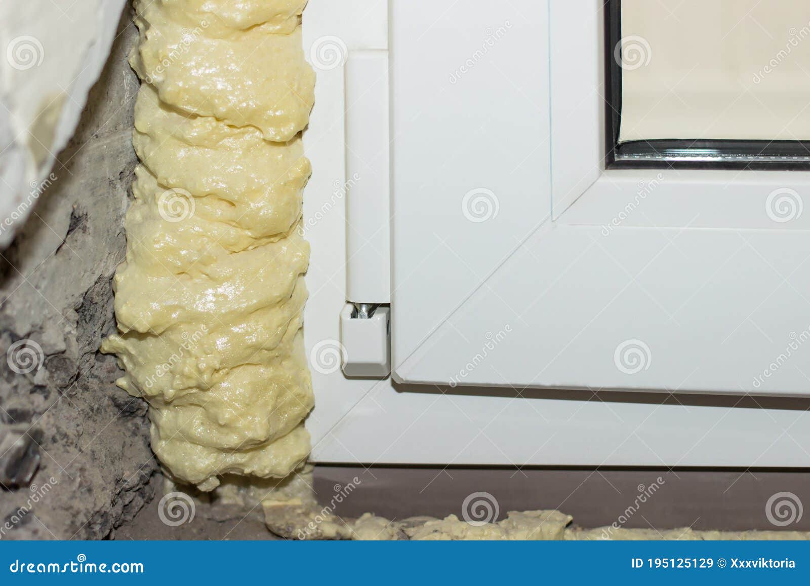 Use of Polyurethane Foam when Installing Plastic Windows Stock Image ...