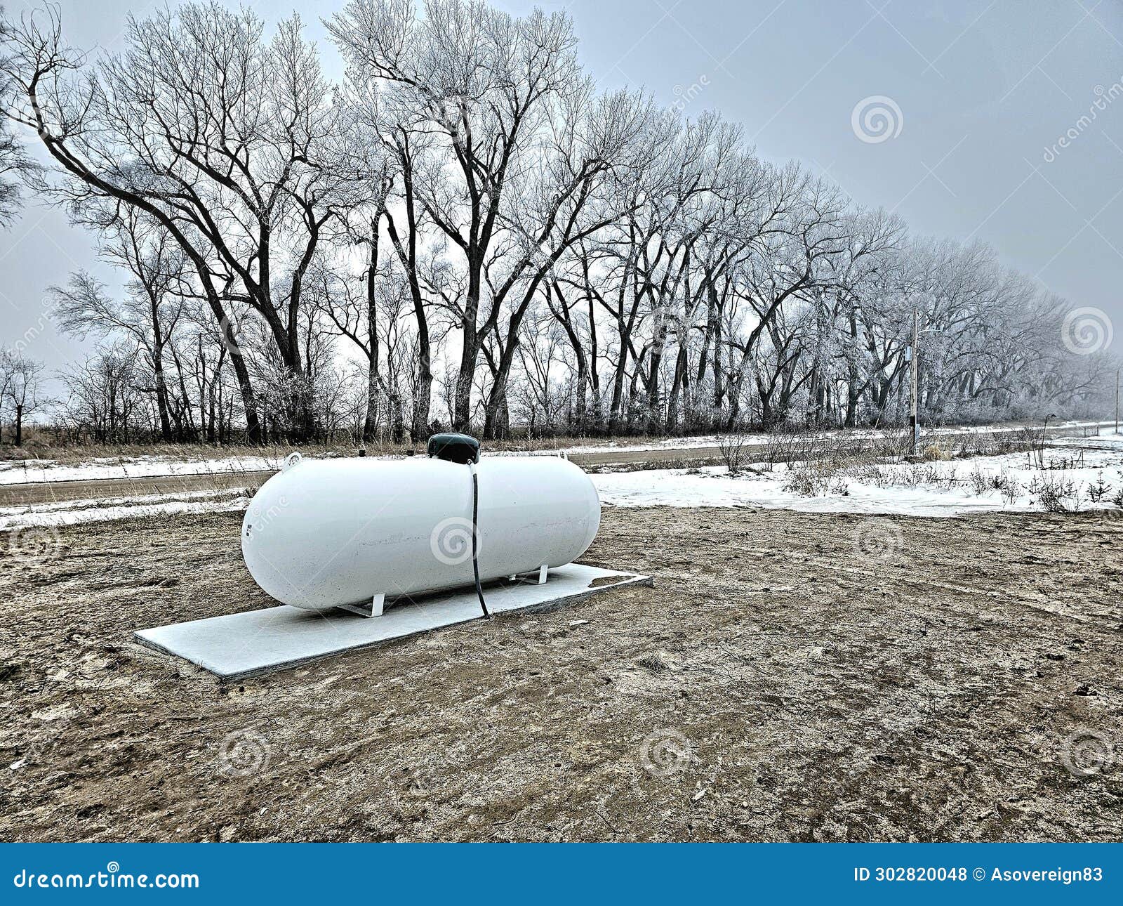Use of the Propane Tank during Winter Stock Photo - Image of tank, line ...