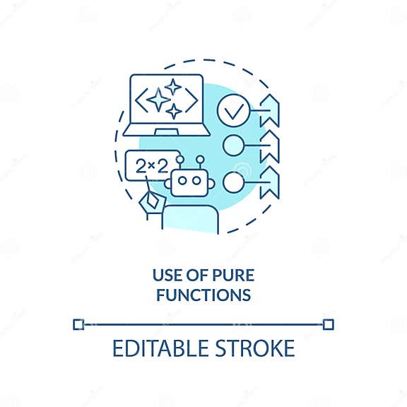 Use of Pure Functions Turquoise Concept Icon Stock Illustration ...