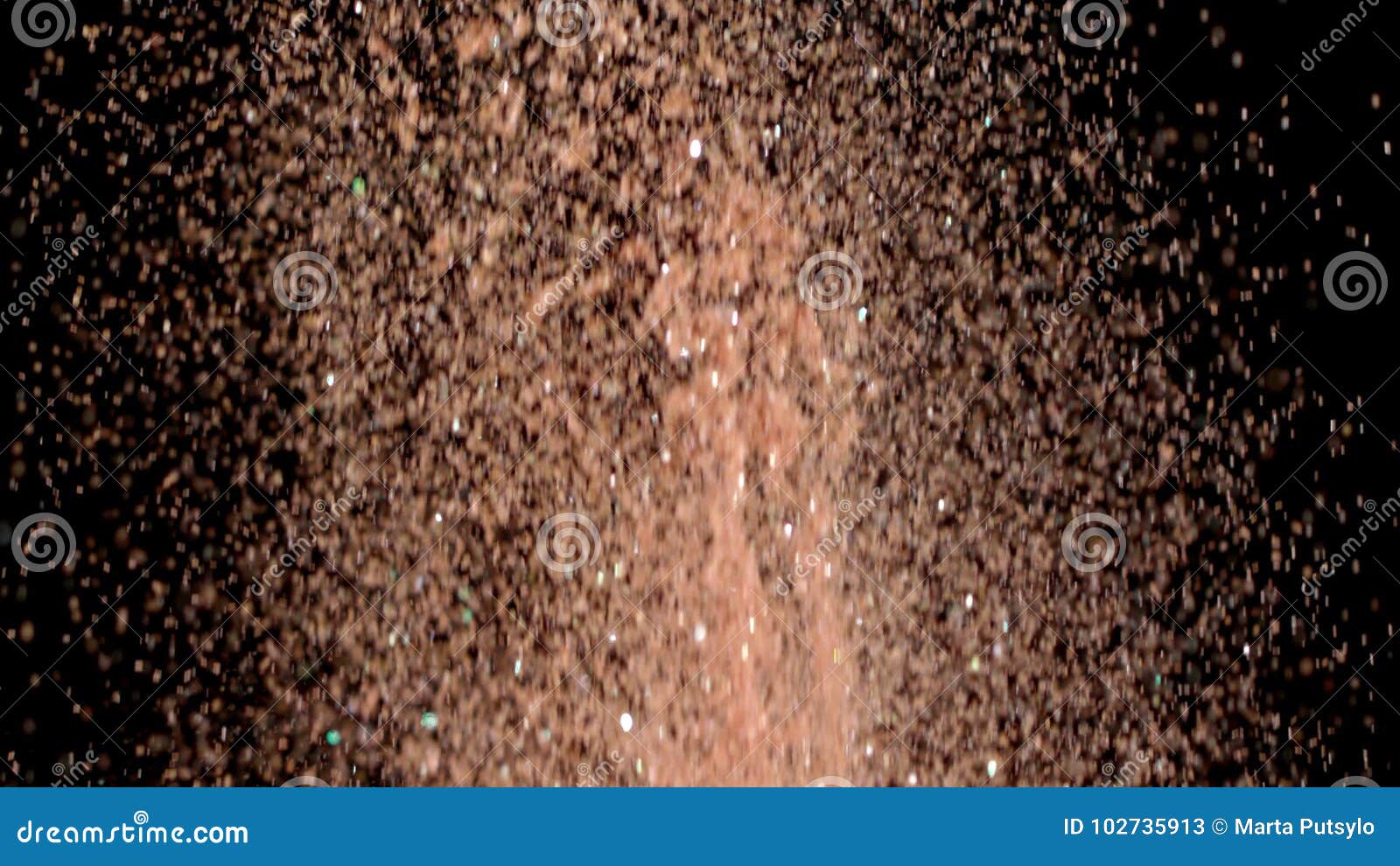 Realistic Glitter Exploding on Black Background. Stock Image - Image of ...