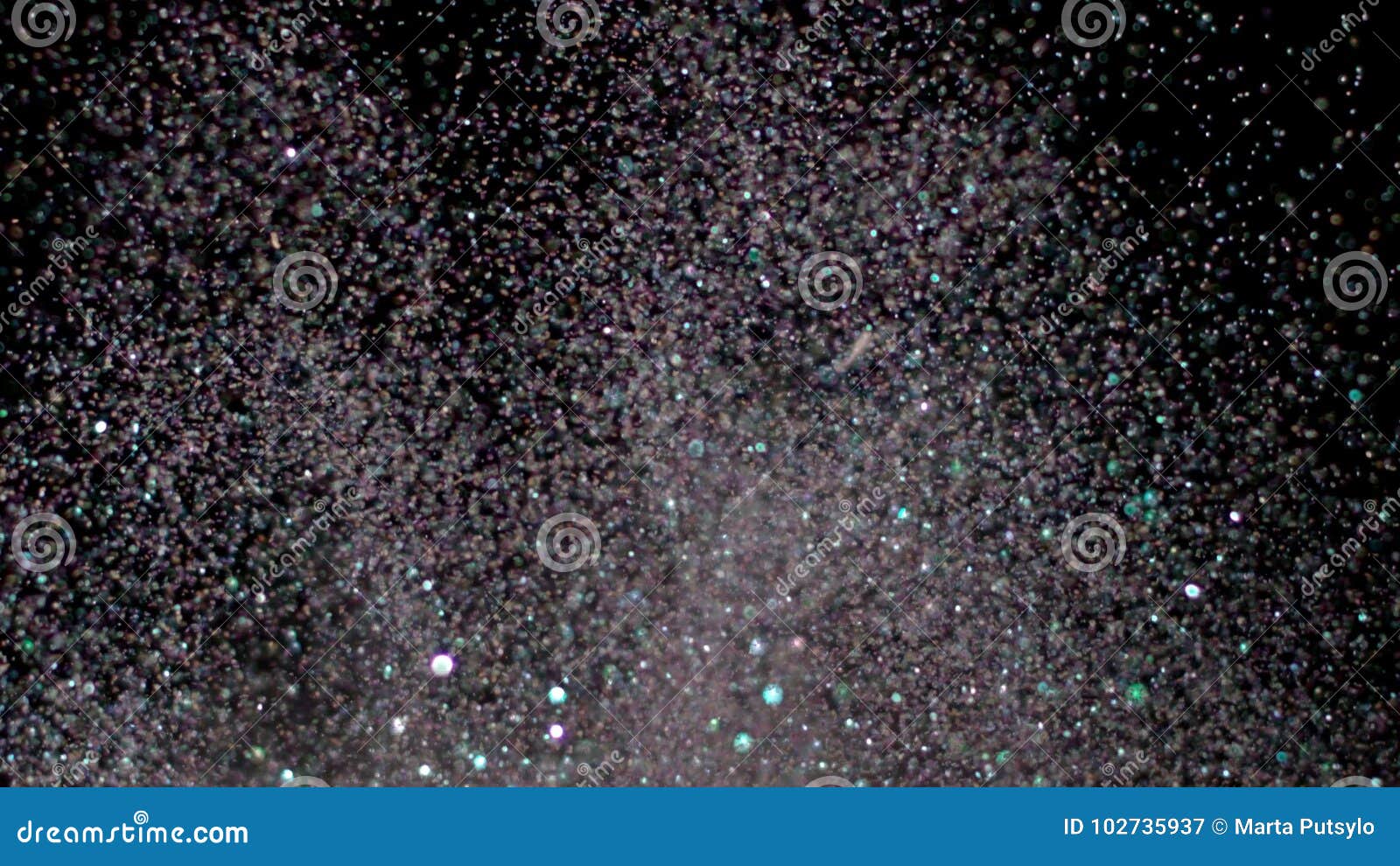 Realistic Glitter Exploding on Black Background. Stock Image - Image of ...