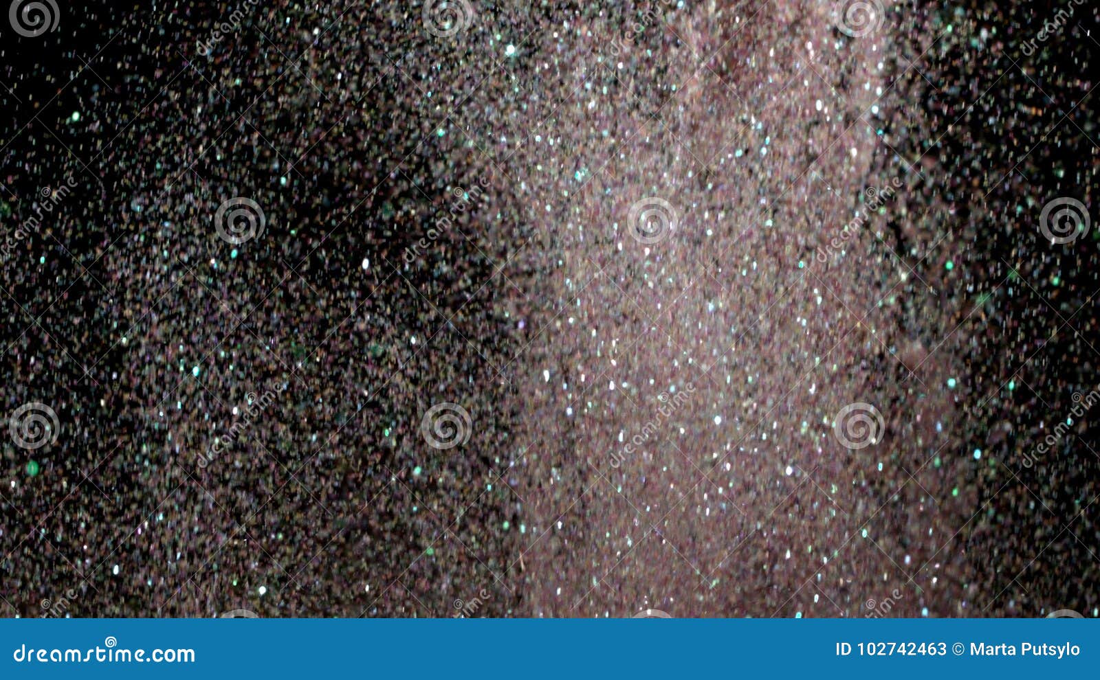 Realistic Glitter Exploding on Black Background. Stock Image - Image of ...