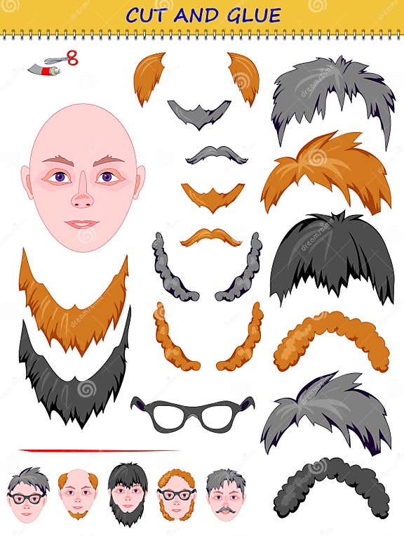Use a Scissors To Cut and Glue the Imaginary Face. Educational Page for ... Use a Scissors To Cut and Glue the Imaginary Face. Educational Page for ...