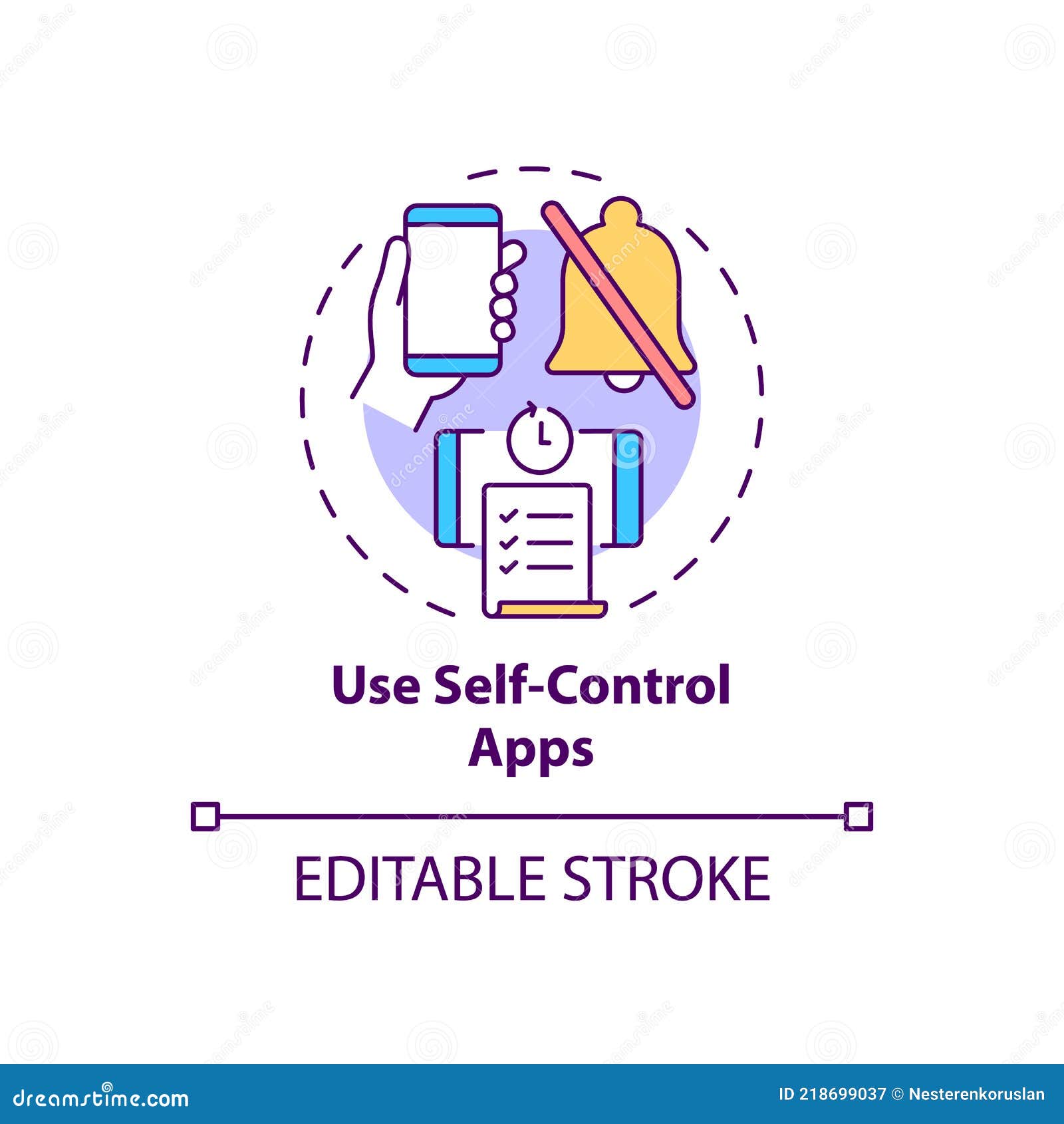 Use Self Control Apps Concept Icon Stock Vector - Illustration of ...
