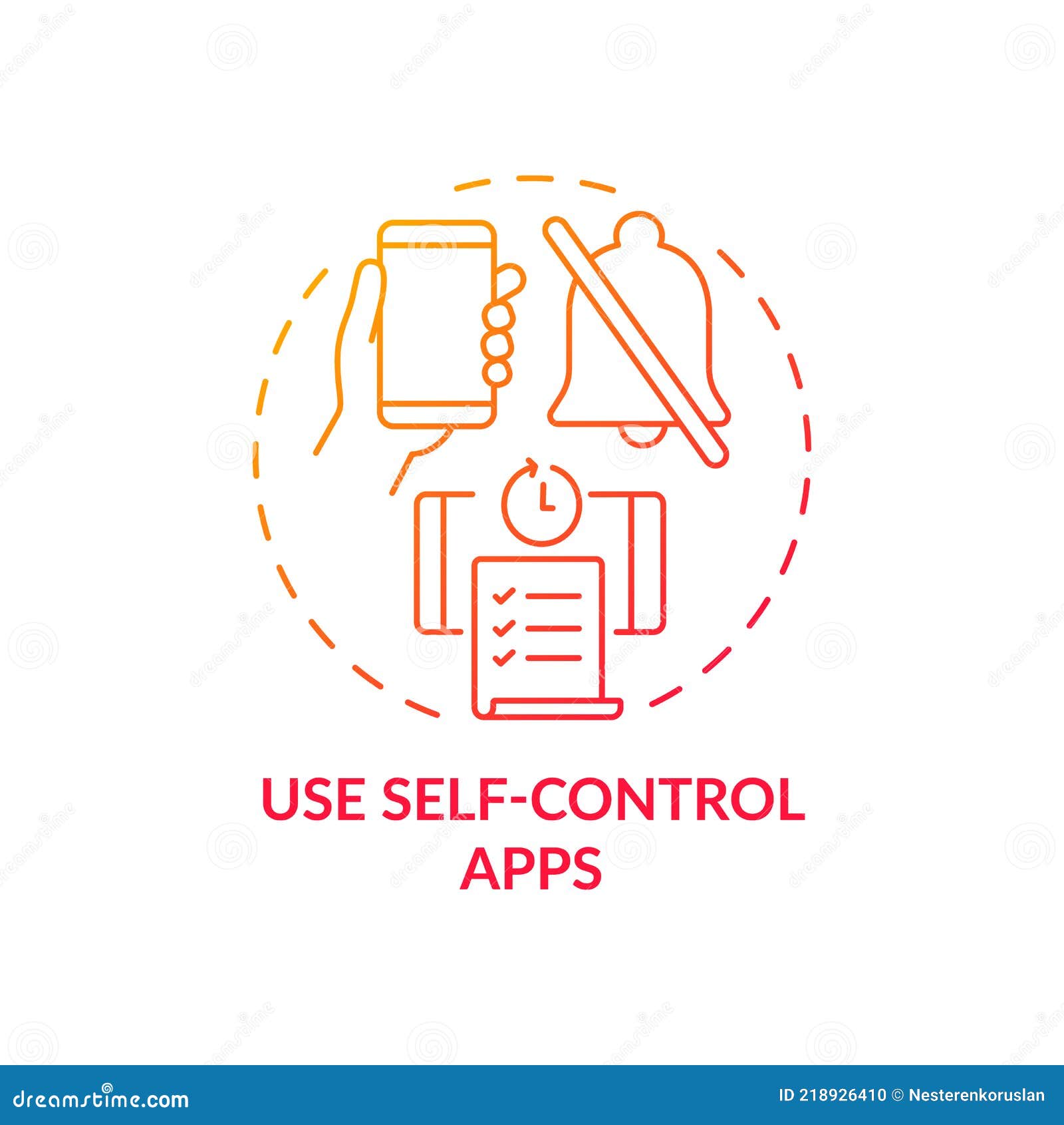 Use Self Control Apps Red Gradient Concept Icon Stock Vector ...