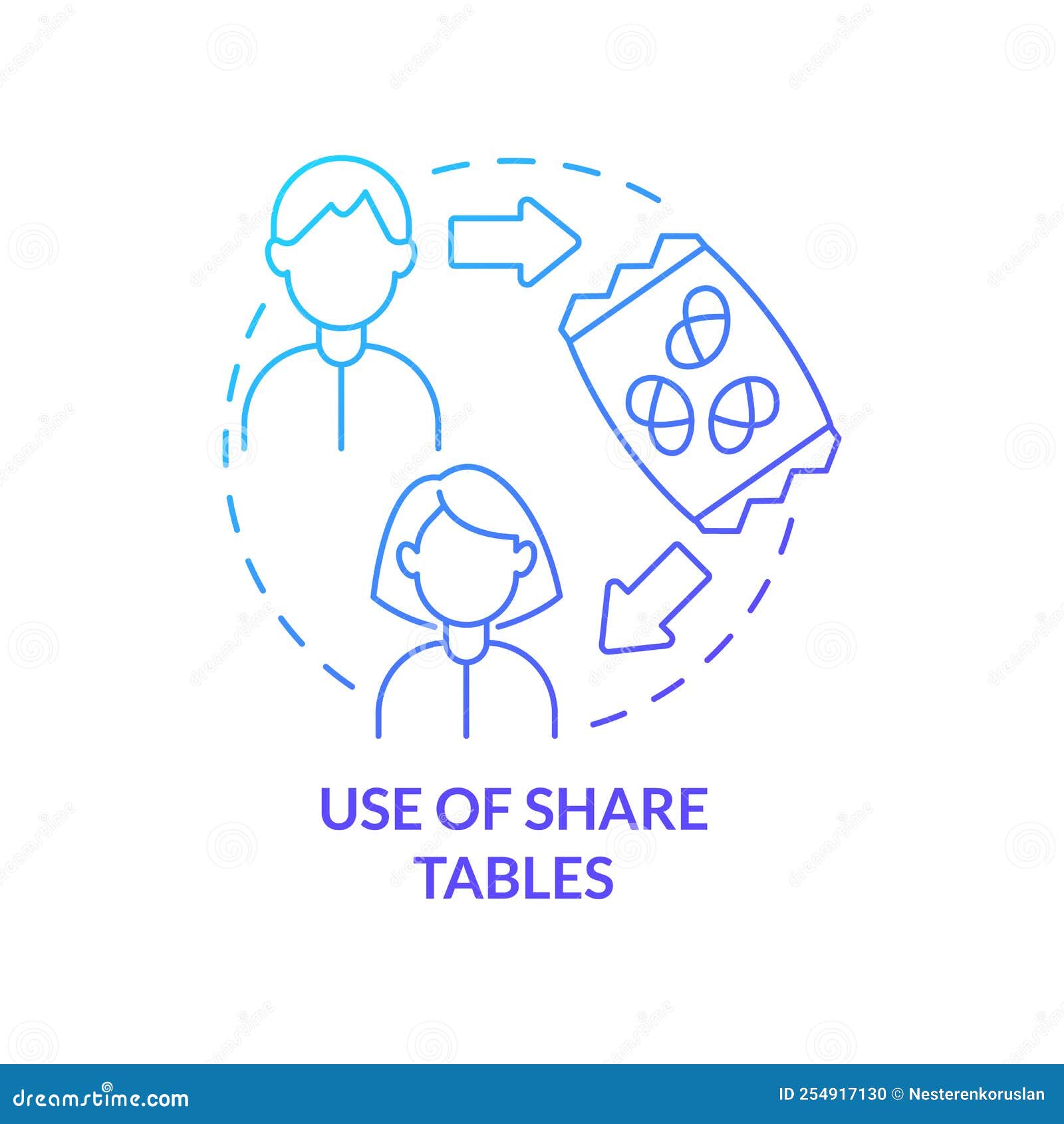 Use of Share Tables Blue Gradient Concept Icon Stock Vector ...