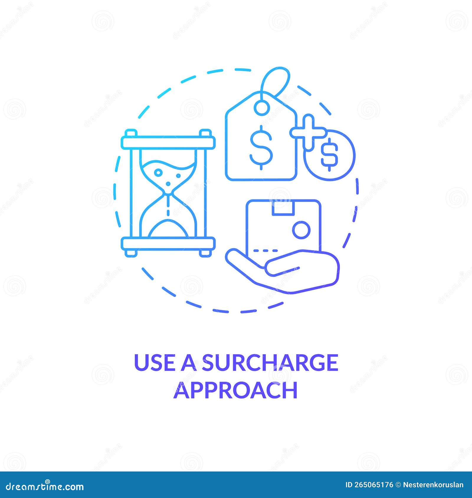 Use Surcharge Approach Blue Concept Icon Cartoon Vector | CartoonDealer ...