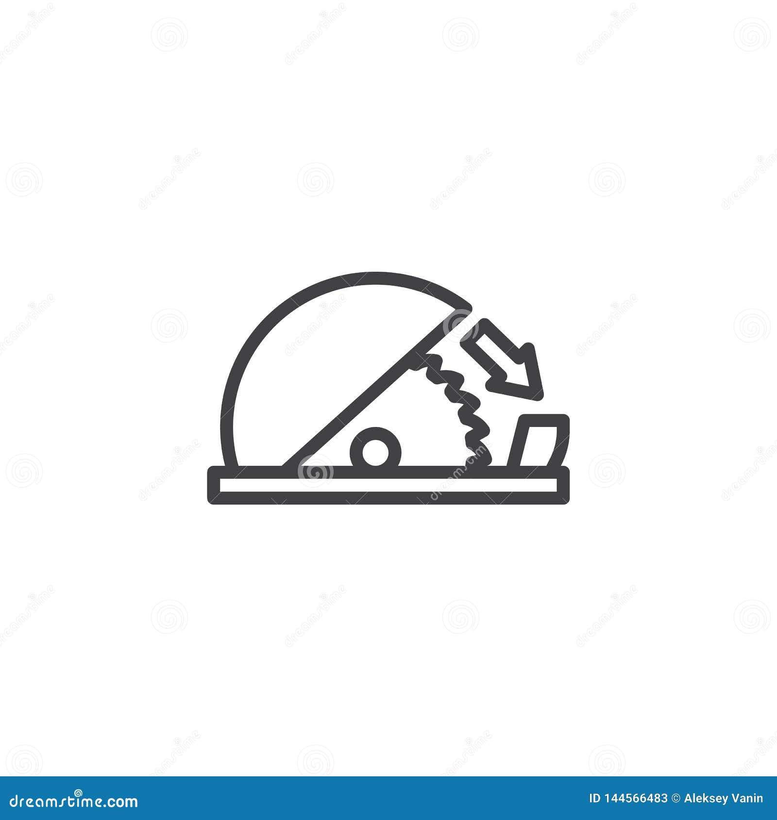 Use Table Saw Adjustable Guard Line Icon Stock Vector - Illustration of ...