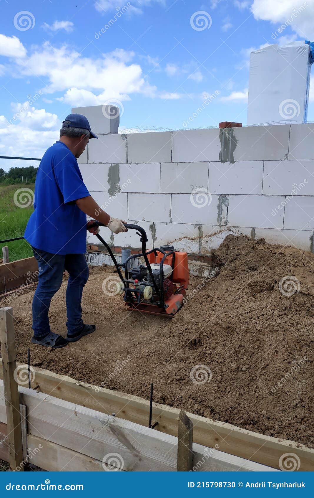 Use of a Vibrating Plate on Construction, Heavy Construction Tools and ...