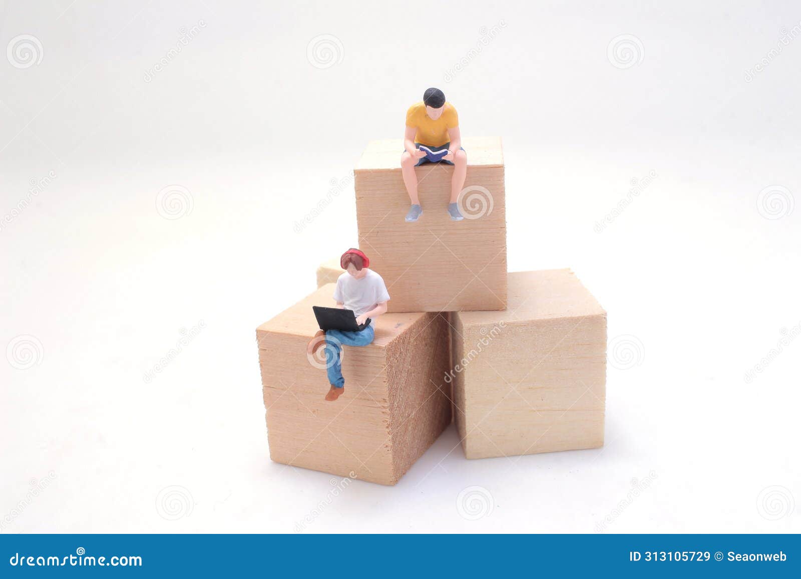 Use Work on Laptop of the Mini Figure Stock Image - Image of office ...