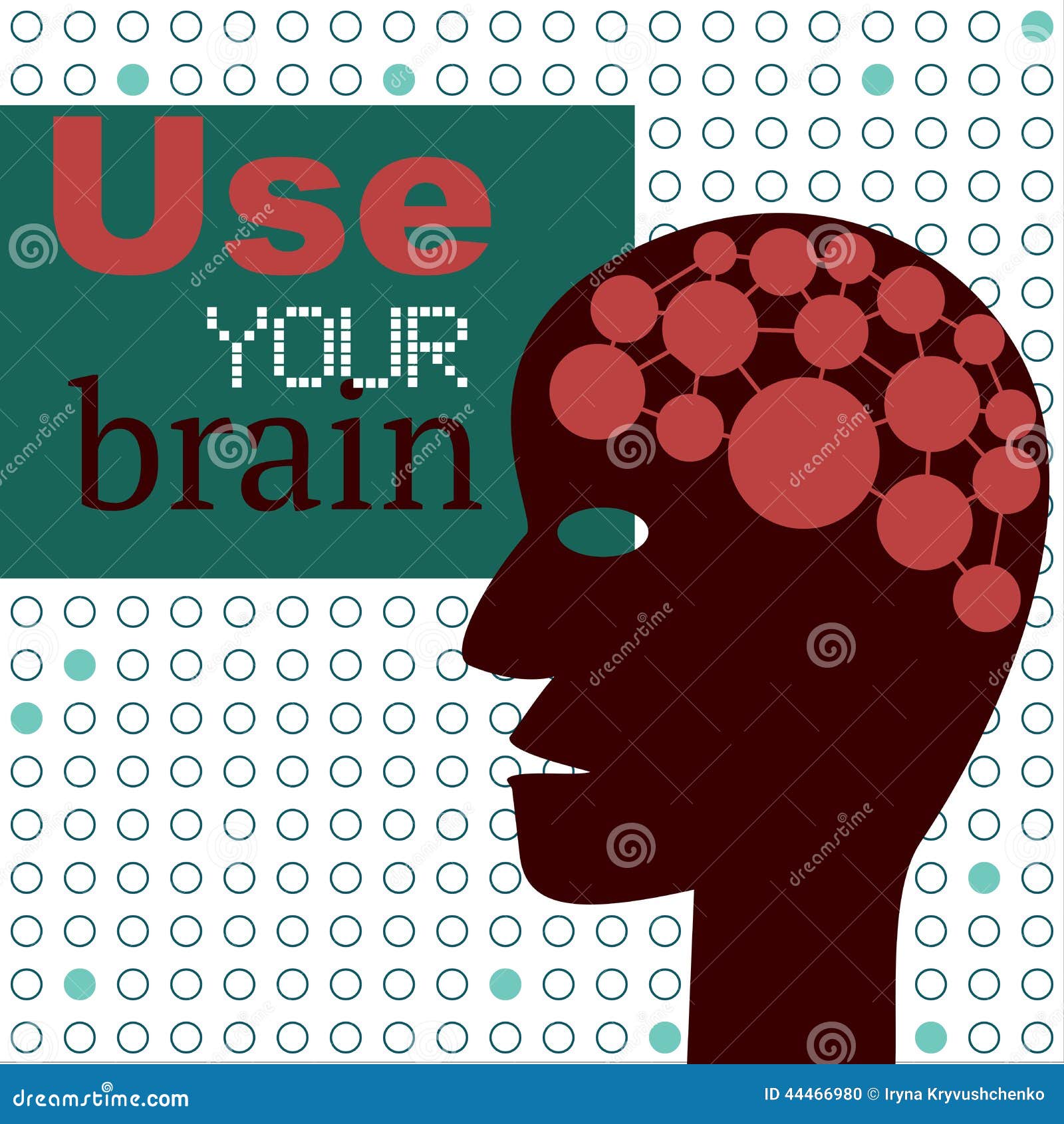 Use Your Brain Concept with Abstract Head Stock Vector - Illustration ...