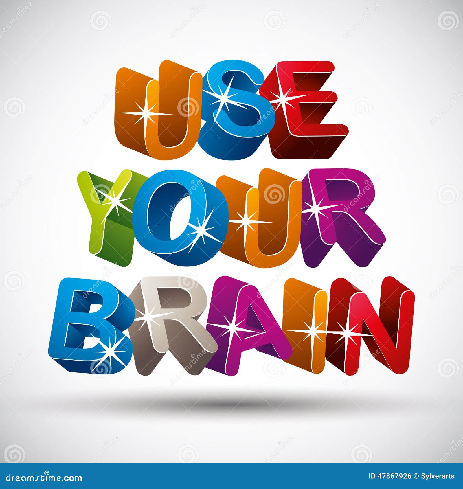 Use your brain. stock vector. Illustration of letters - 47867926