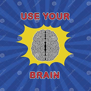 Use Your Brain, Vintage Comics Style. Comix Stock Vector - Illustration ...