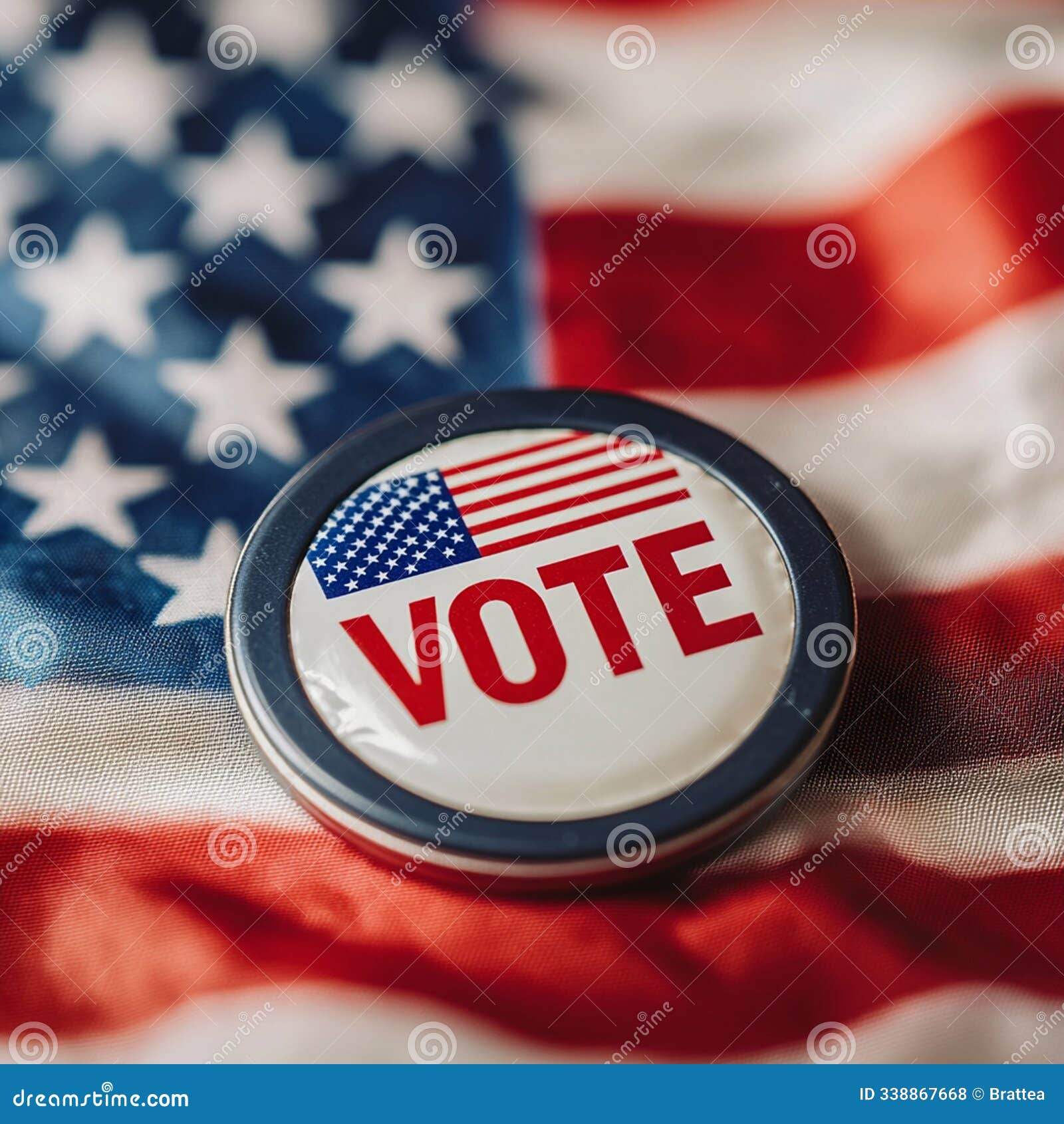Use Your Vote, Election Pin, American Flag in the Background, Square ...