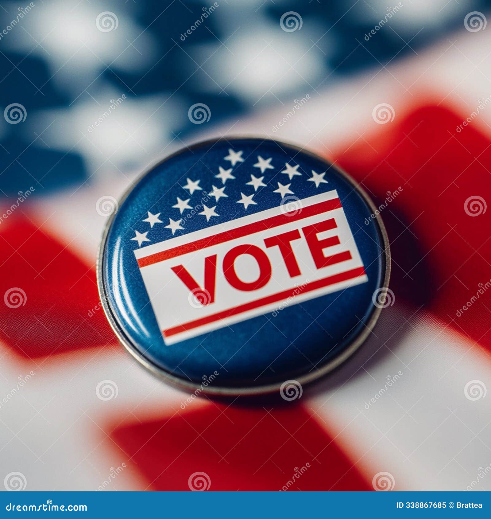 Use Your Vote, Election Pin, American Flag in the Background, Square ...