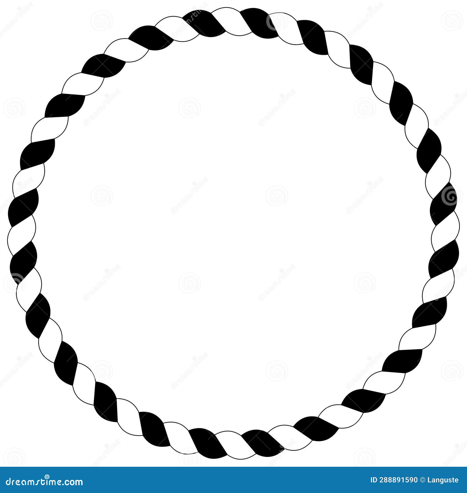 Cord or Rope Vector Circle Symbol in Black and White. Stock Vector ...