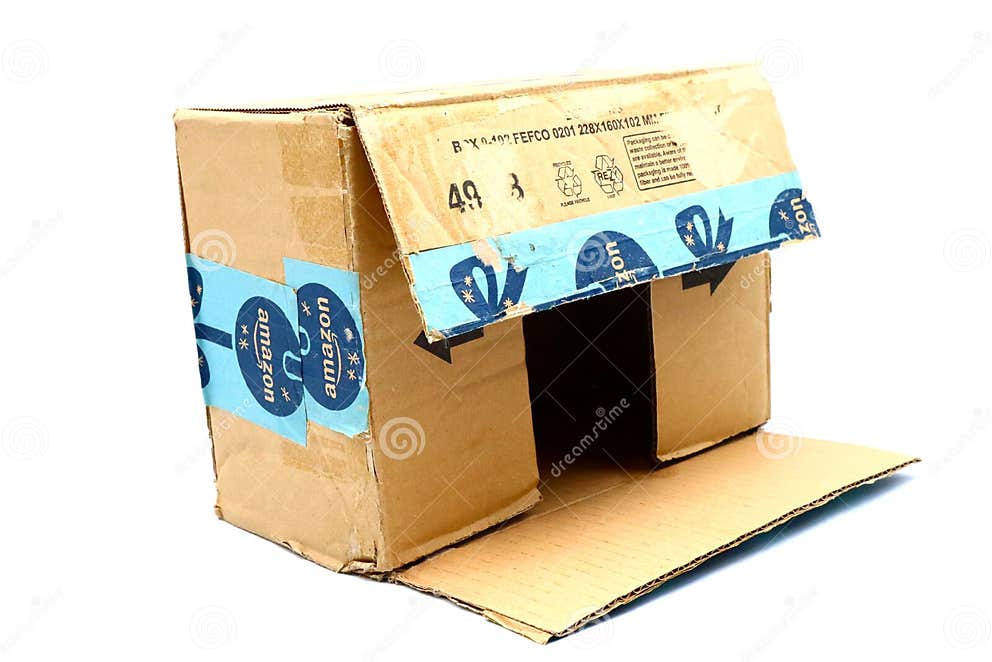 AMAZON Shipping Package Parcel Cardboard Box Editorial Photo - Image of ...