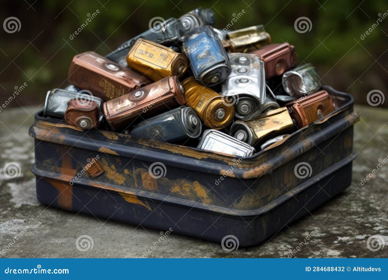 Used Batteries With Recycling Symbol Cartoon Vector | CartoonDealer.com ...