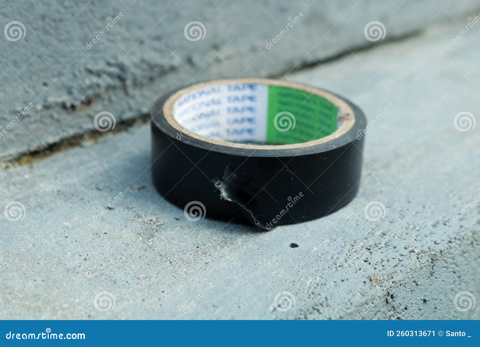 Used Black Duct Tape that Has Been Used on a Gray Background Stock ...