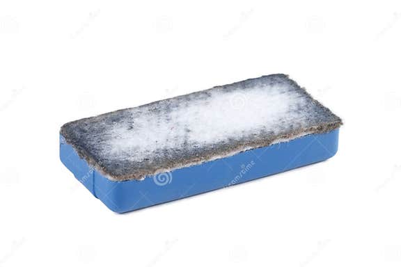 Used Blue Eraser Isolated on White Stock Photo - Image of object ...