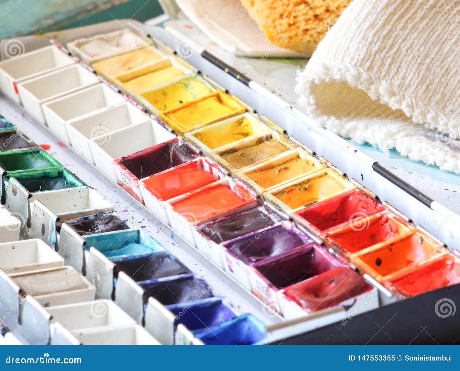 Watercolor box stock image. Image of craft, dazzling - 147553355