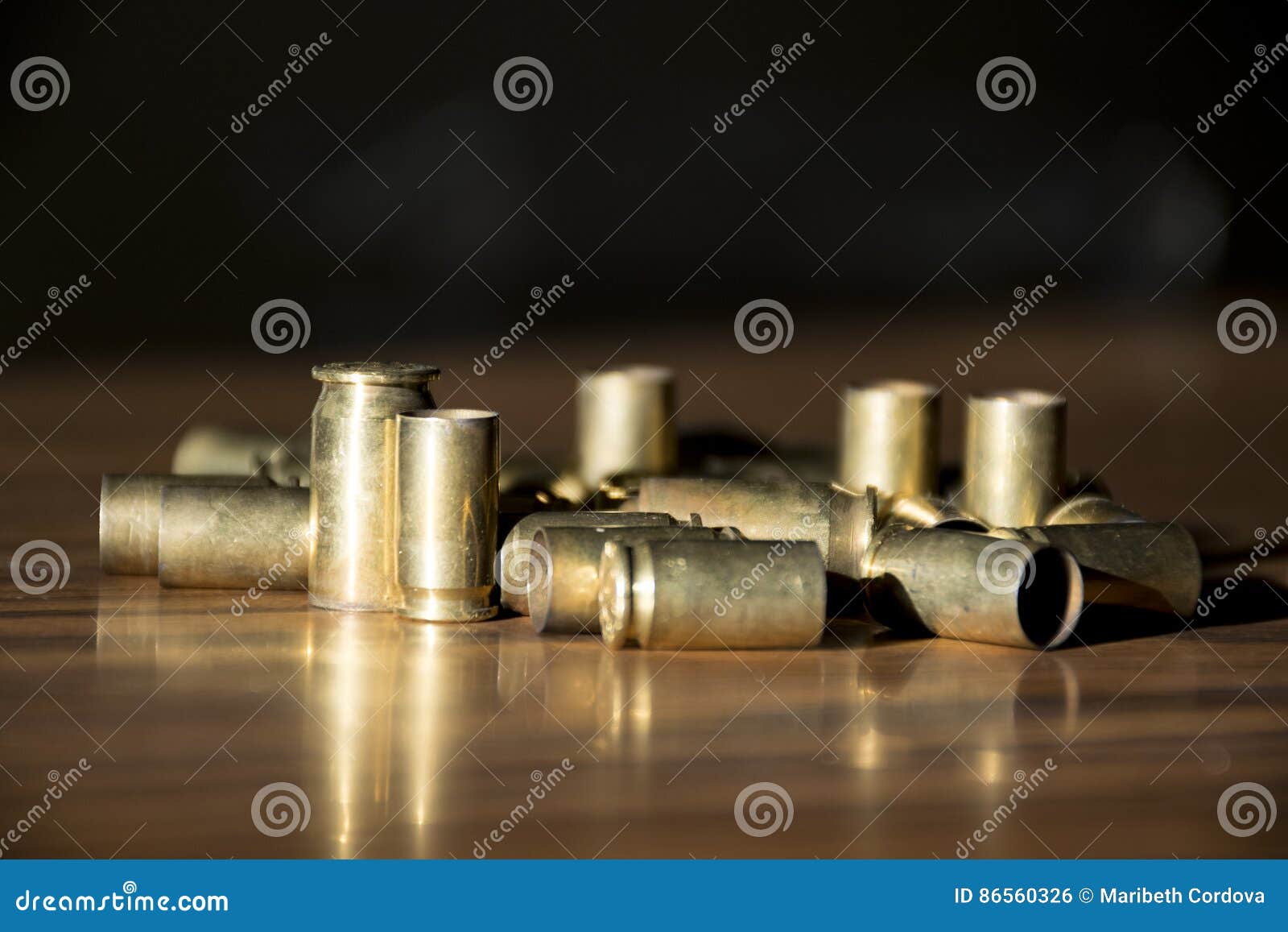 USED BRASS BULLET CASINGS stock photo. Image of pile - 86560326