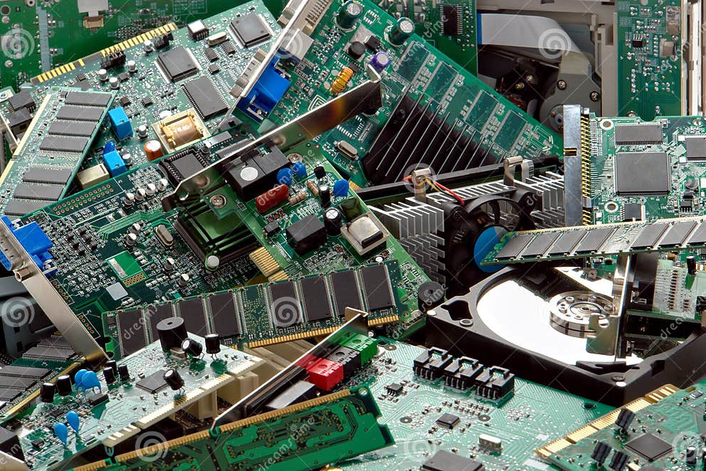 Used Broken Computer Parts Discarded in Trash Pile Stock Image - Image ...