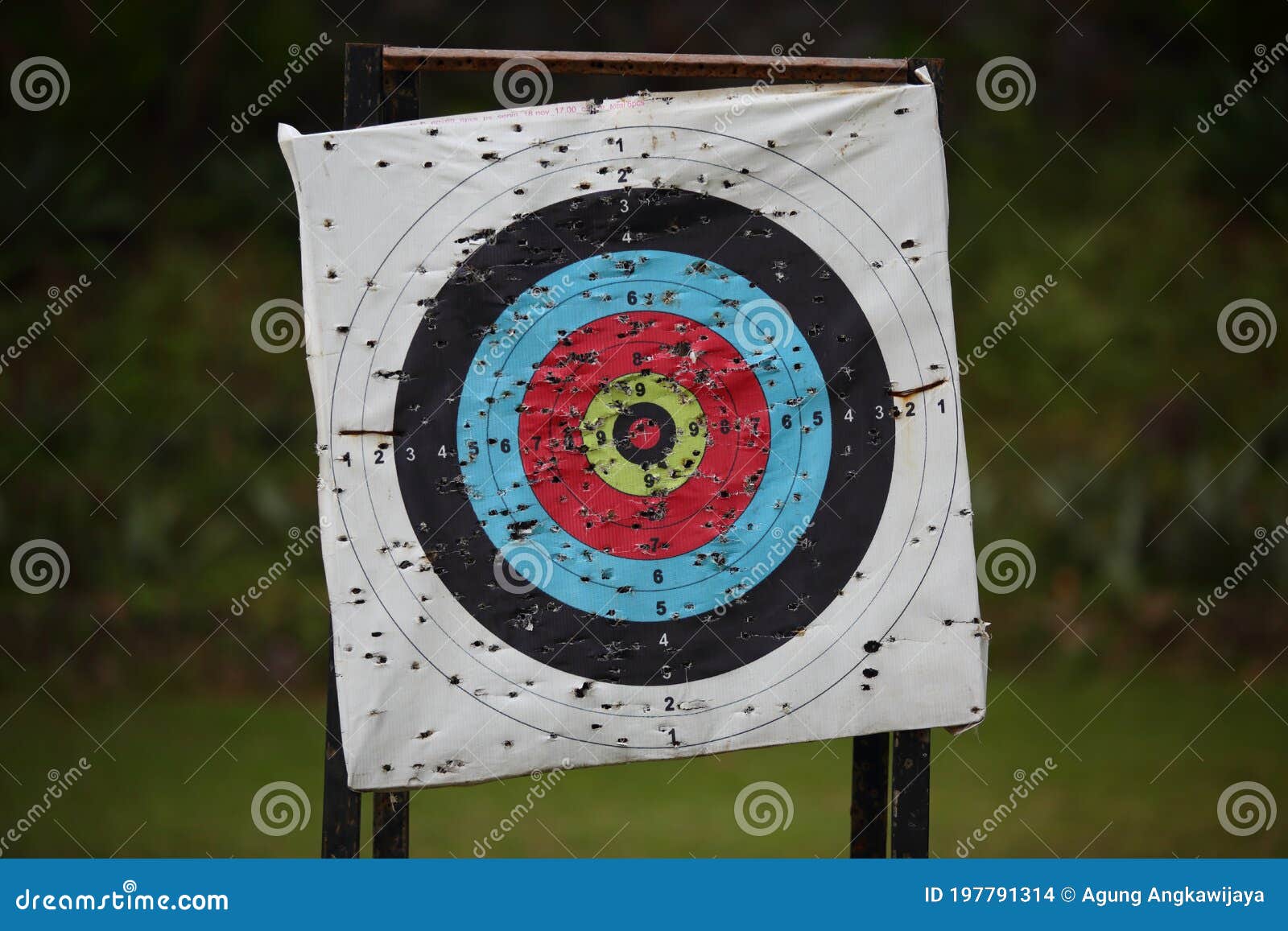 Used Bullseye for Target Practice Shooting Stock Photo - Image of guns ...