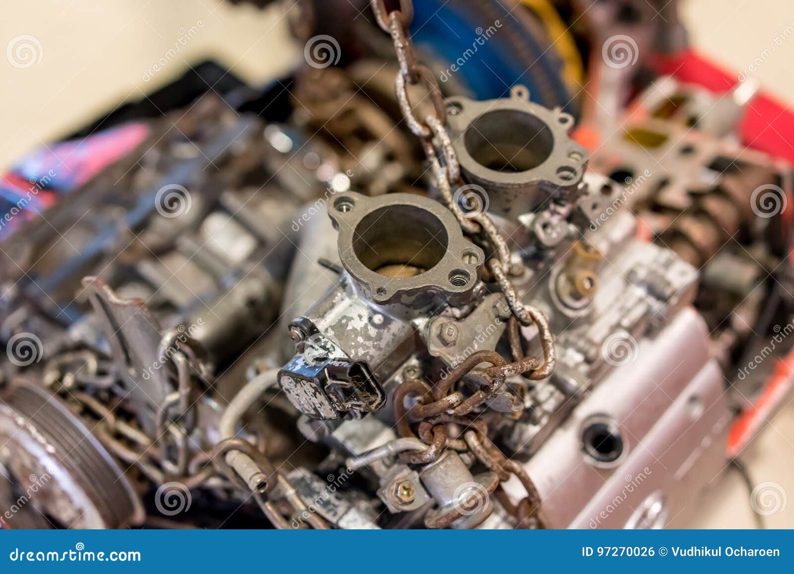 Used Car Engine for Display Stock Photo - Image of front, details: 97270026