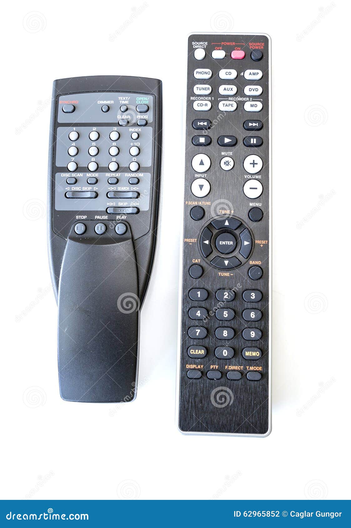 Used CD Player and Amplifier Remote Control Stock Photo - Image of ...